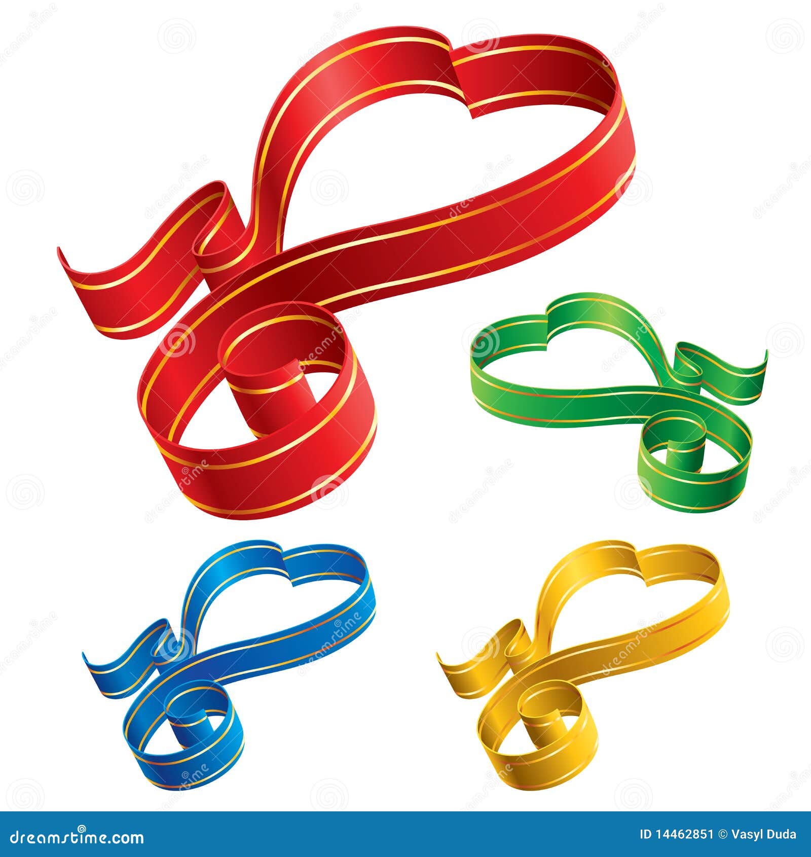 Ribbon hearts stock vector. Illustration of beautiful - 14462851