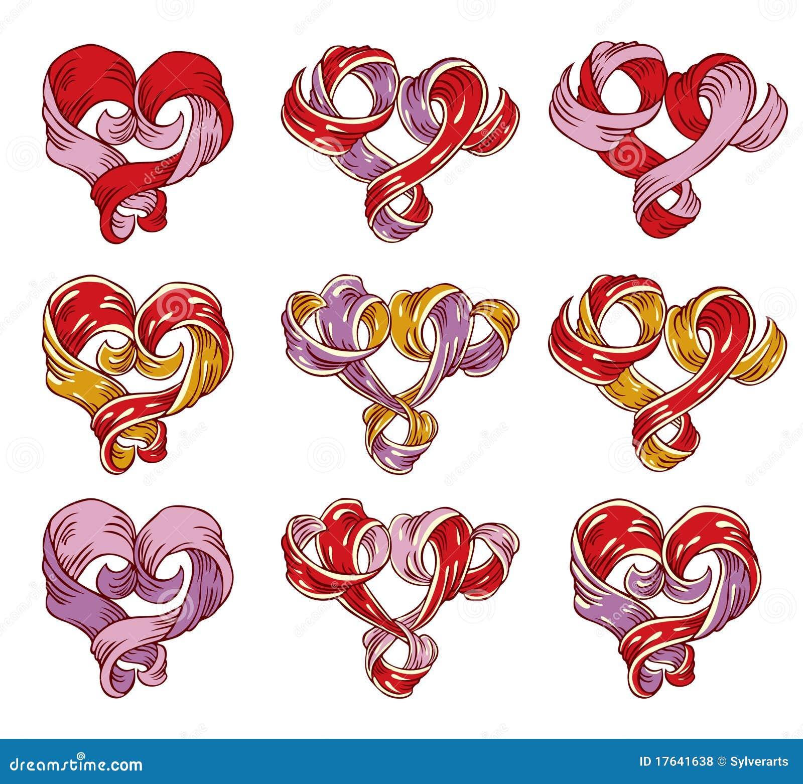 Ribbon hearts stock vector. Illustration of love, elegant - 17641638