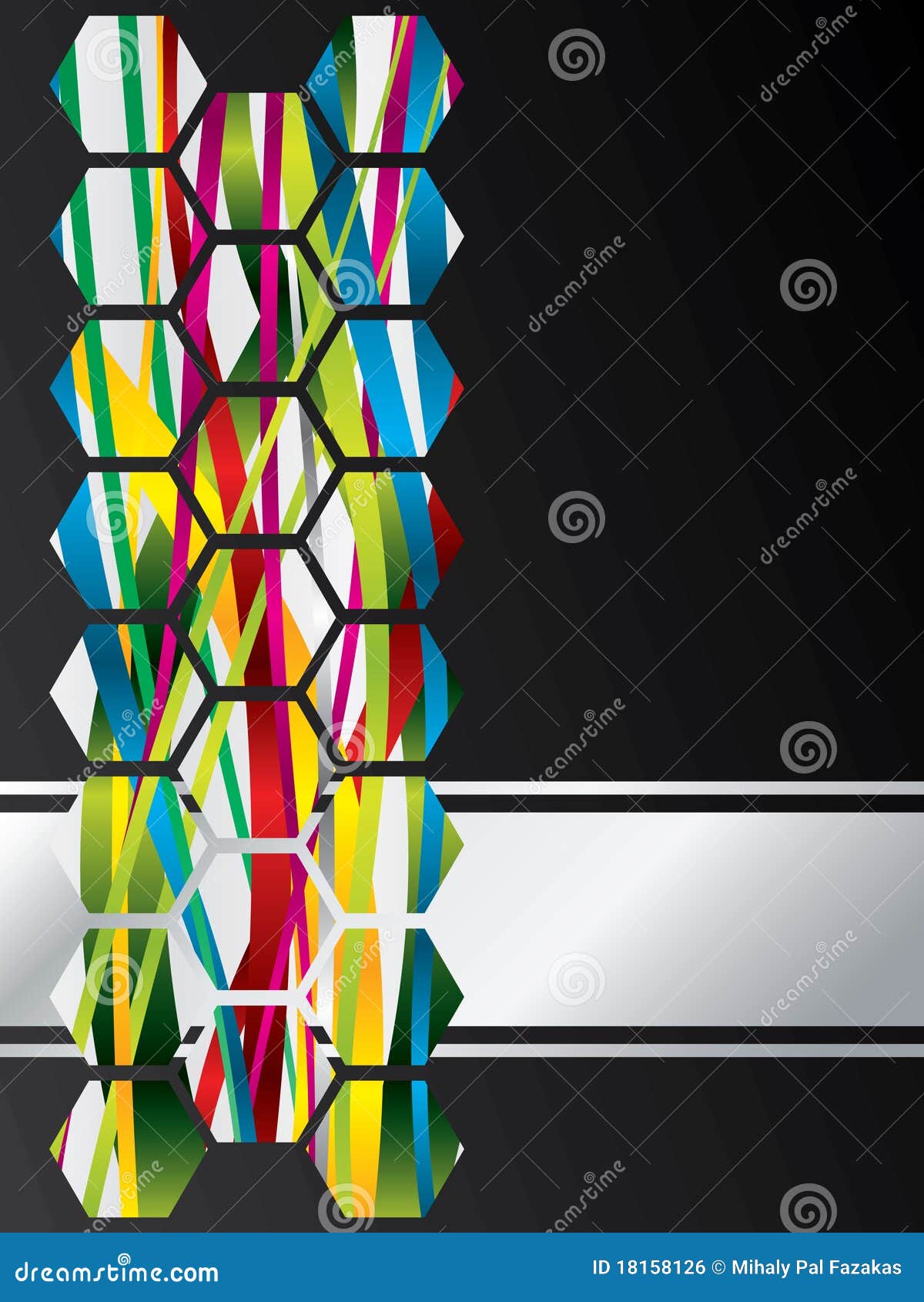 Ribbon And Hexagon Brochure Design Vector Illustration | CartoonDealer ...