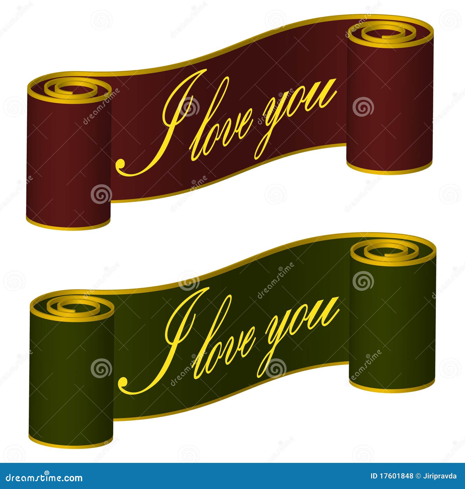 Ribbon - I love you stock illustration. Illustration of message - 17601848