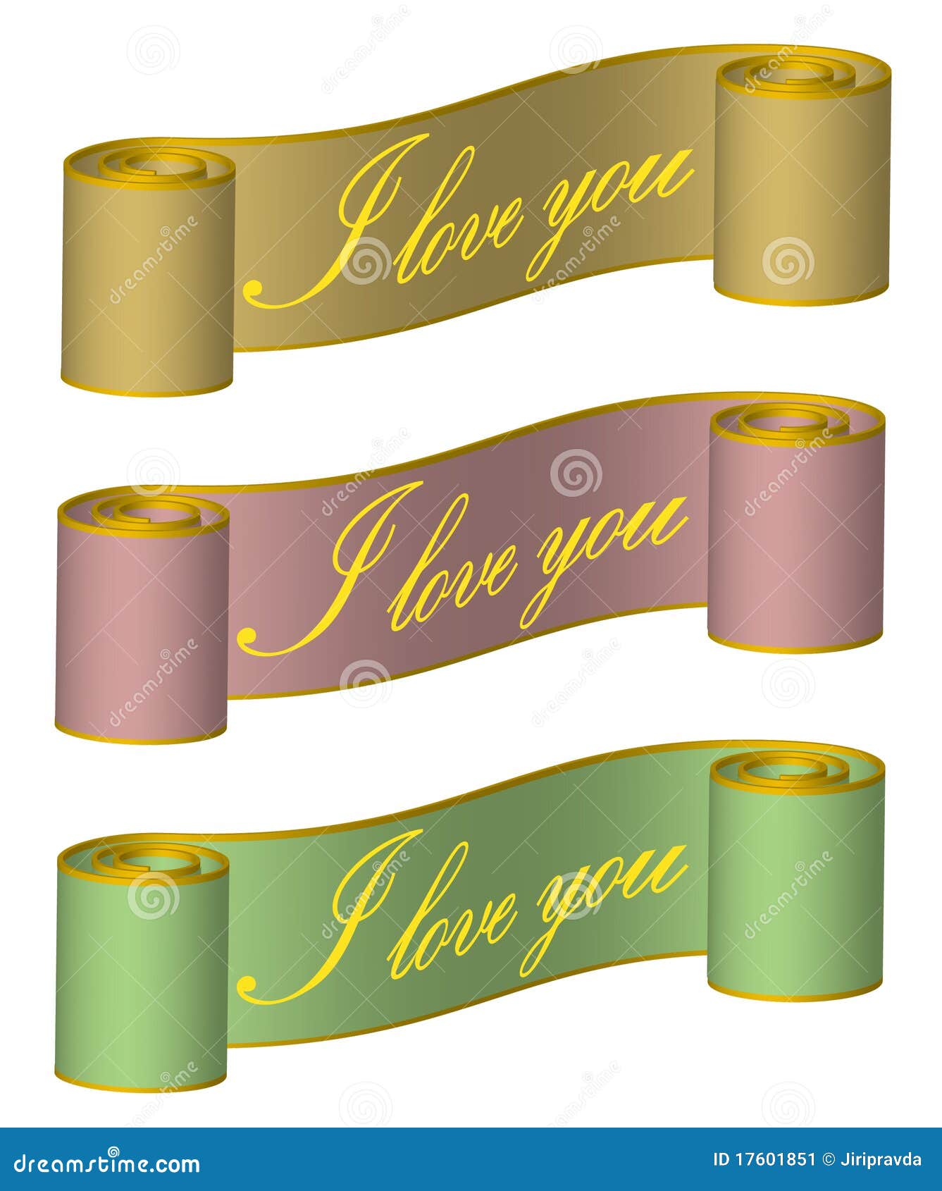 Ribbon - I love you stock illustration. Illustration of vintage - 17601851