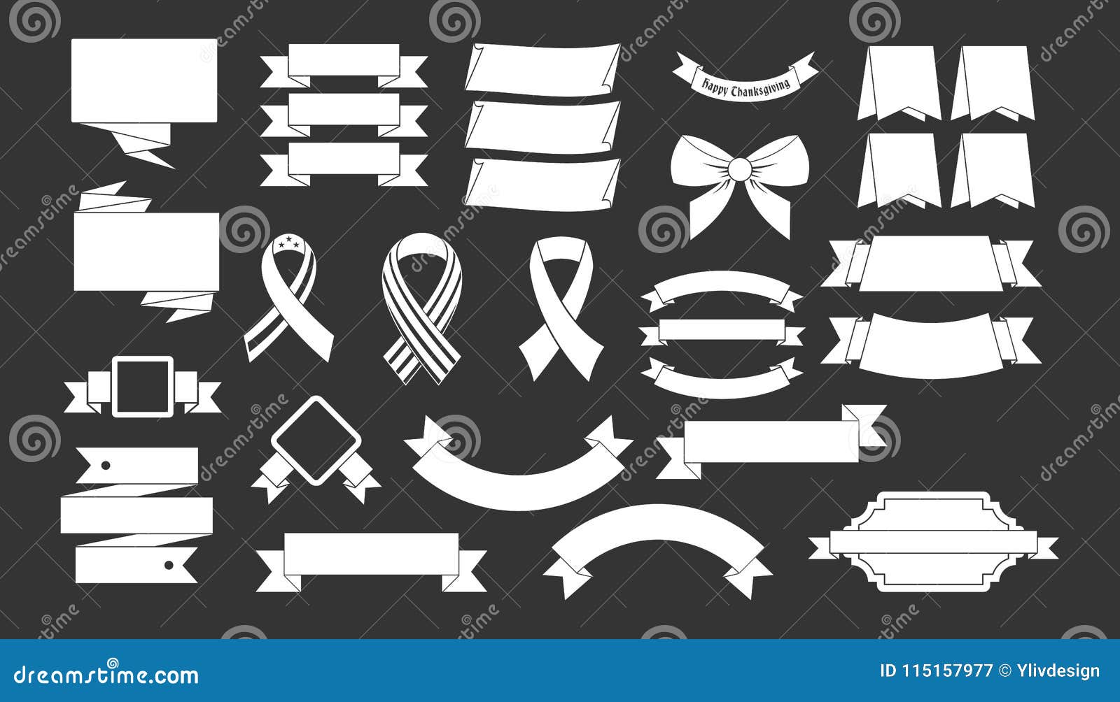 Beautiful Grey Ribbon Vintage Badge Template Stock Illustrations – 21 ...