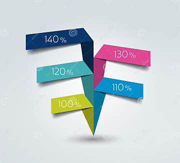 Ribbon Infographic. Branched Banner from One Point Stock Vector ...