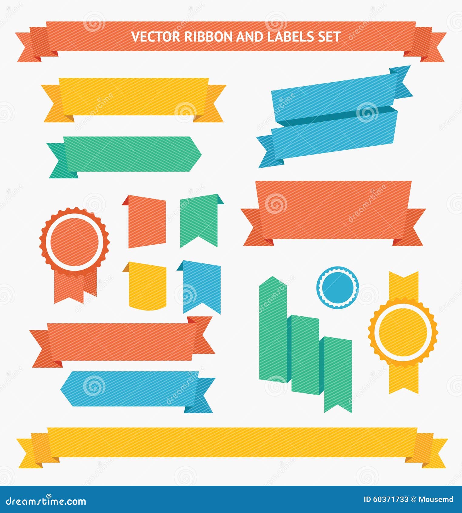 Ribbon and Labels Set. Vector Stock Vector - Illustration of quality ...