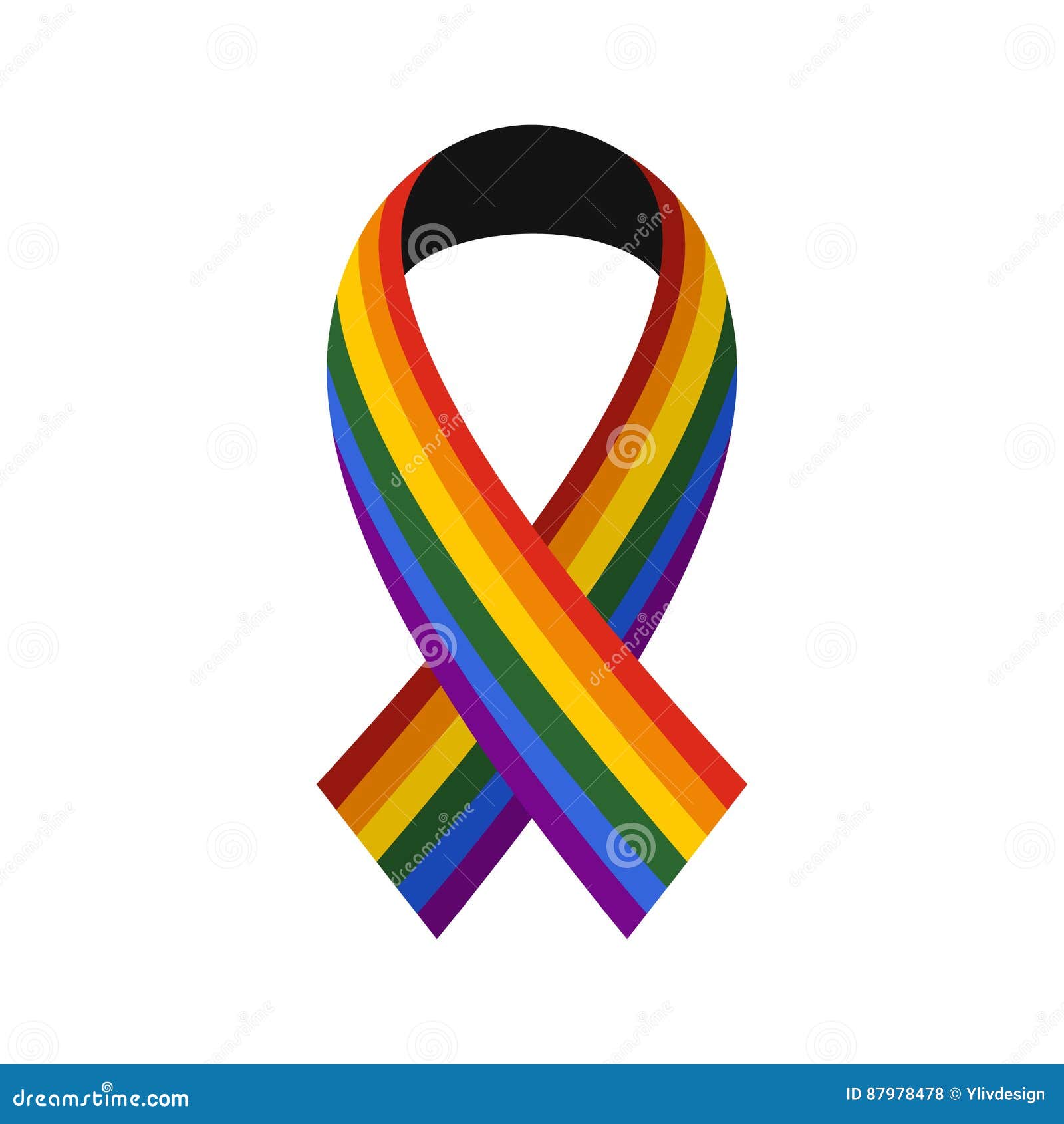 Ribbon LGBT Icon, Flat Style Stock Vector - Illustration of holiday ...
