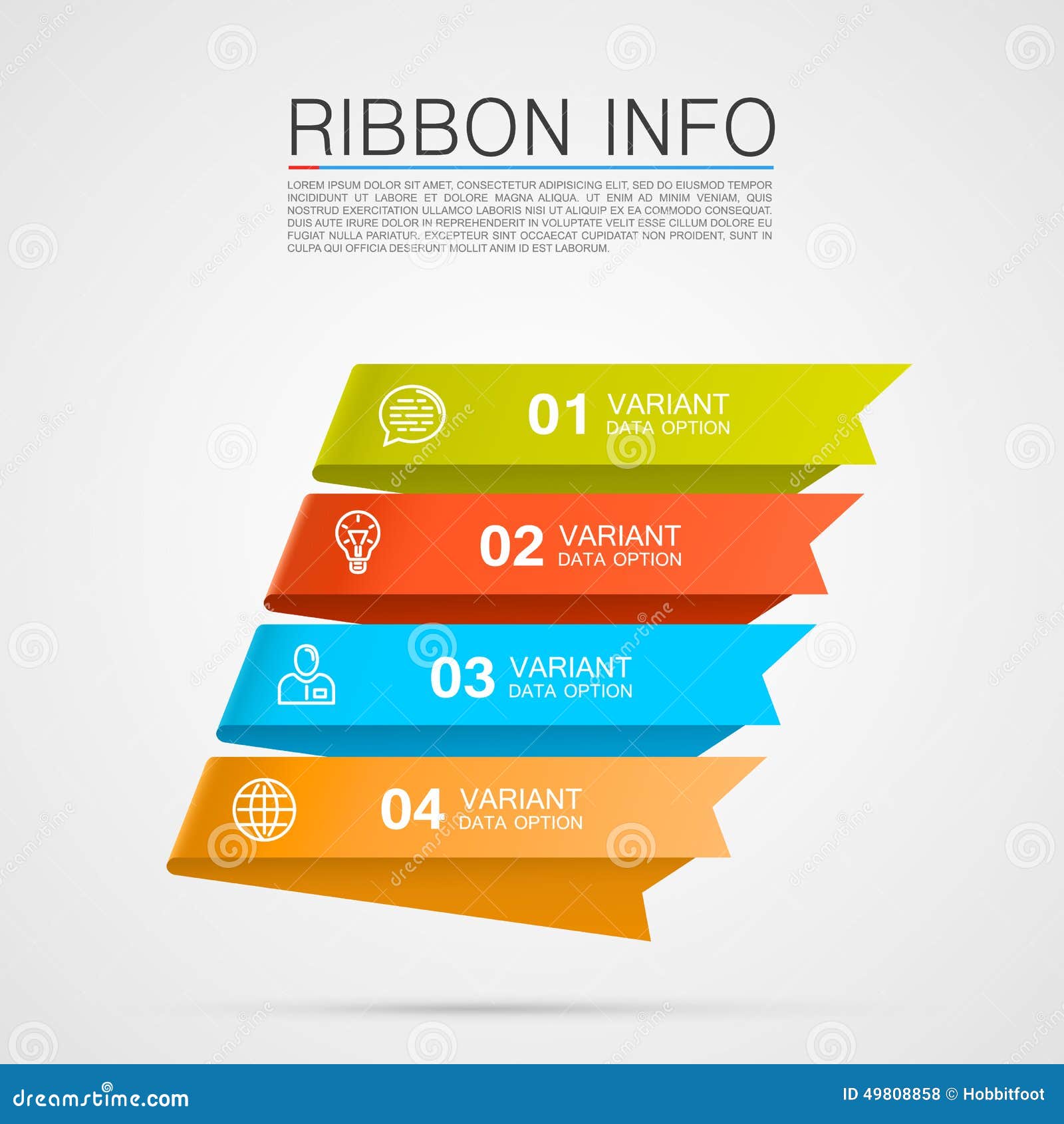 Ribbon list of options stock vector. Illustration of orange - 49808858