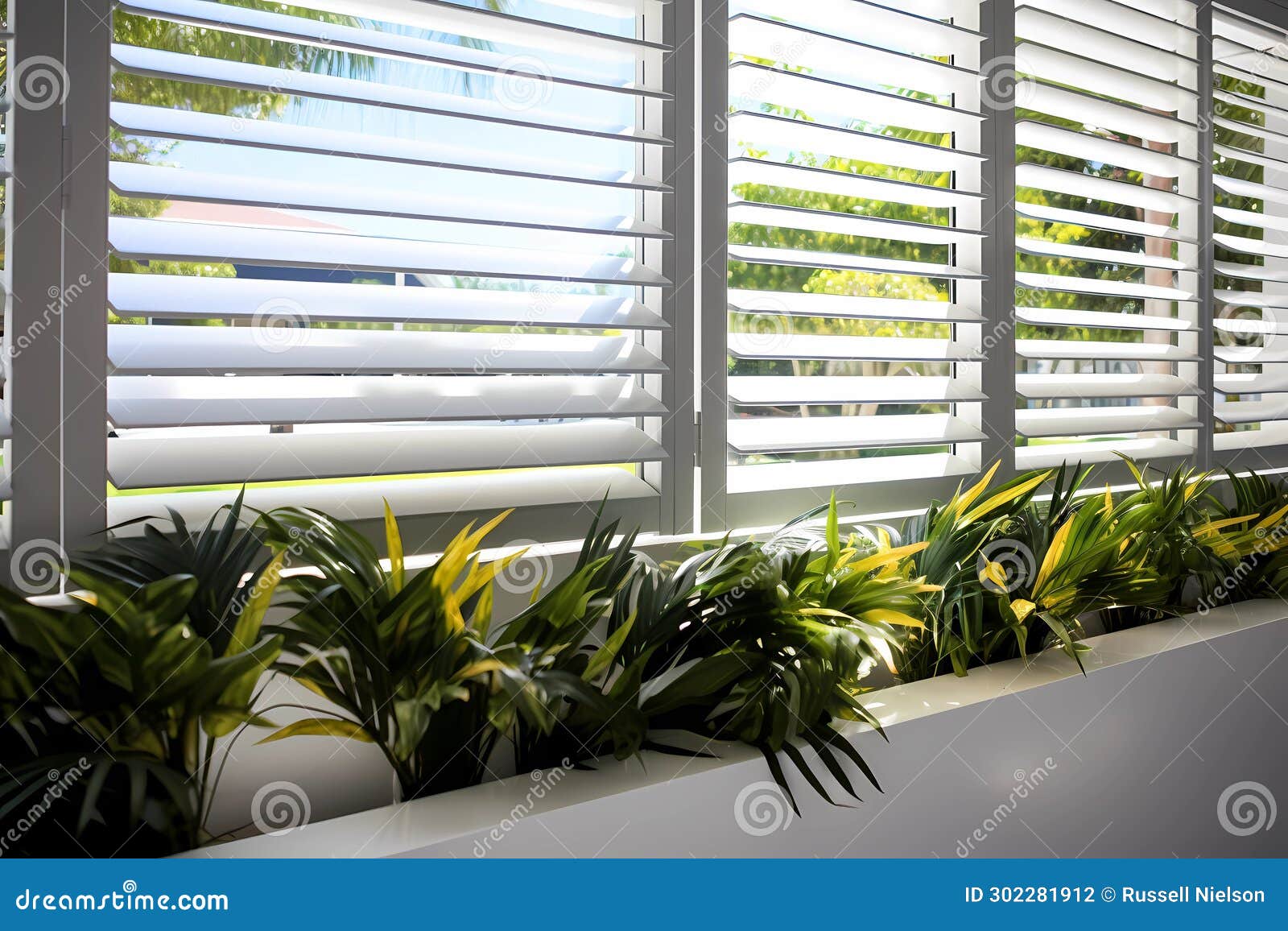 Ribbon Louvered Window - Modern Design Stock Illustration ...