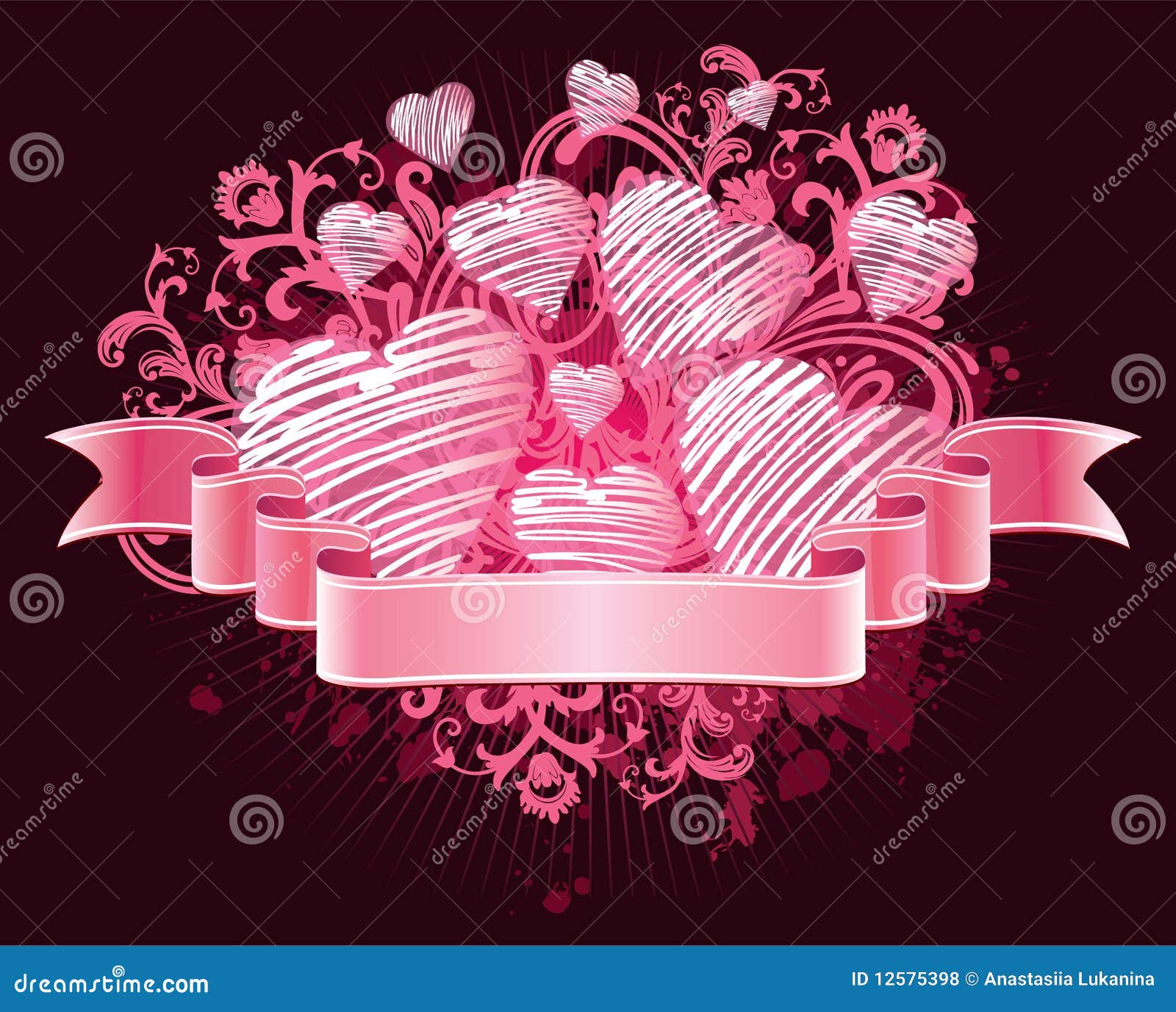 Ribbon love stock vector. Illustration of collection - 12575398