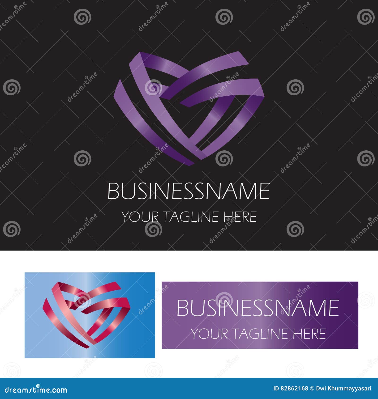 Ribbon love abstract logo stock vector. Illustration of modern - 82862168