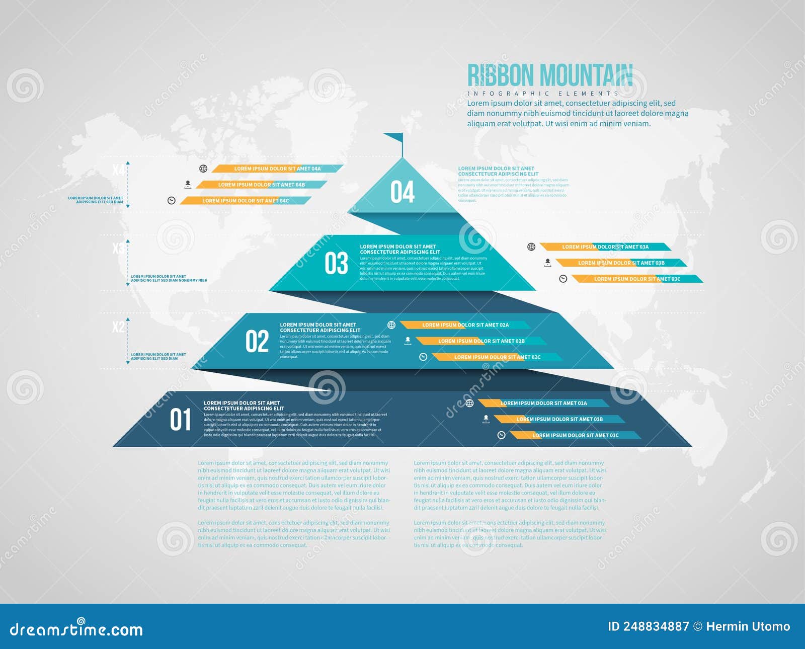 Mountain Infographic Peak Steps Vector | CartoonDealer.com #122744647