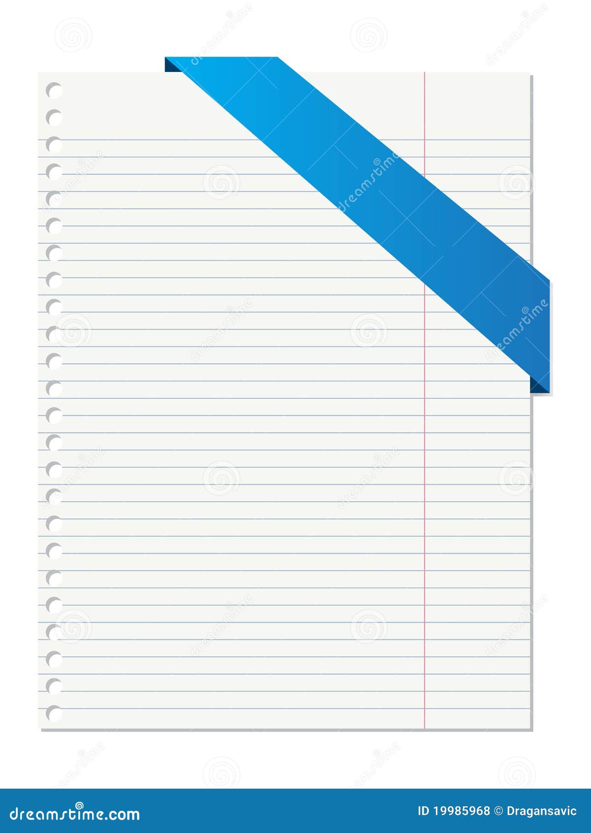 Ribbon on note paper stock vector. Illustration of note - 19985968