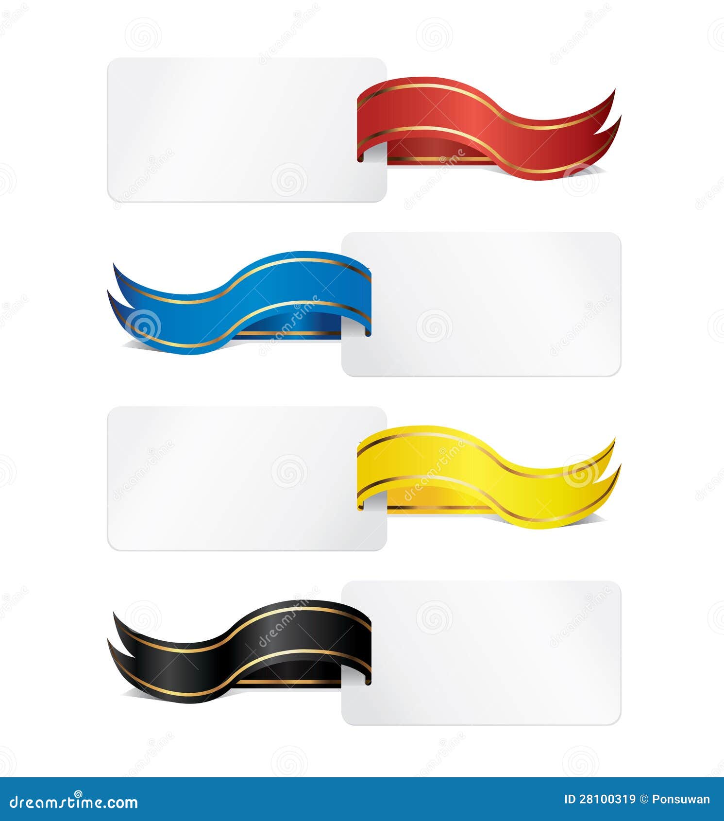 Ribbon with paper tag stock vector. Illustration of manuscript - 28100319