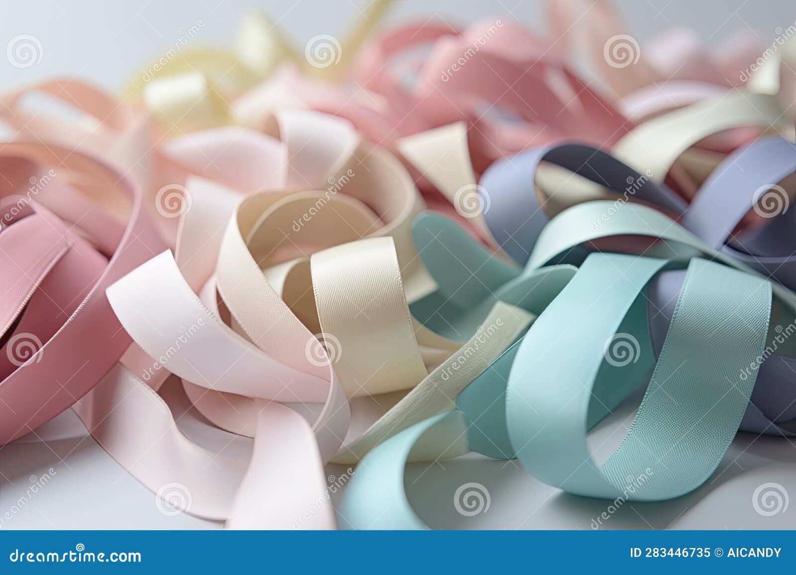 Red Ribbon Patterns Set Isolated On White Background. Vector ...