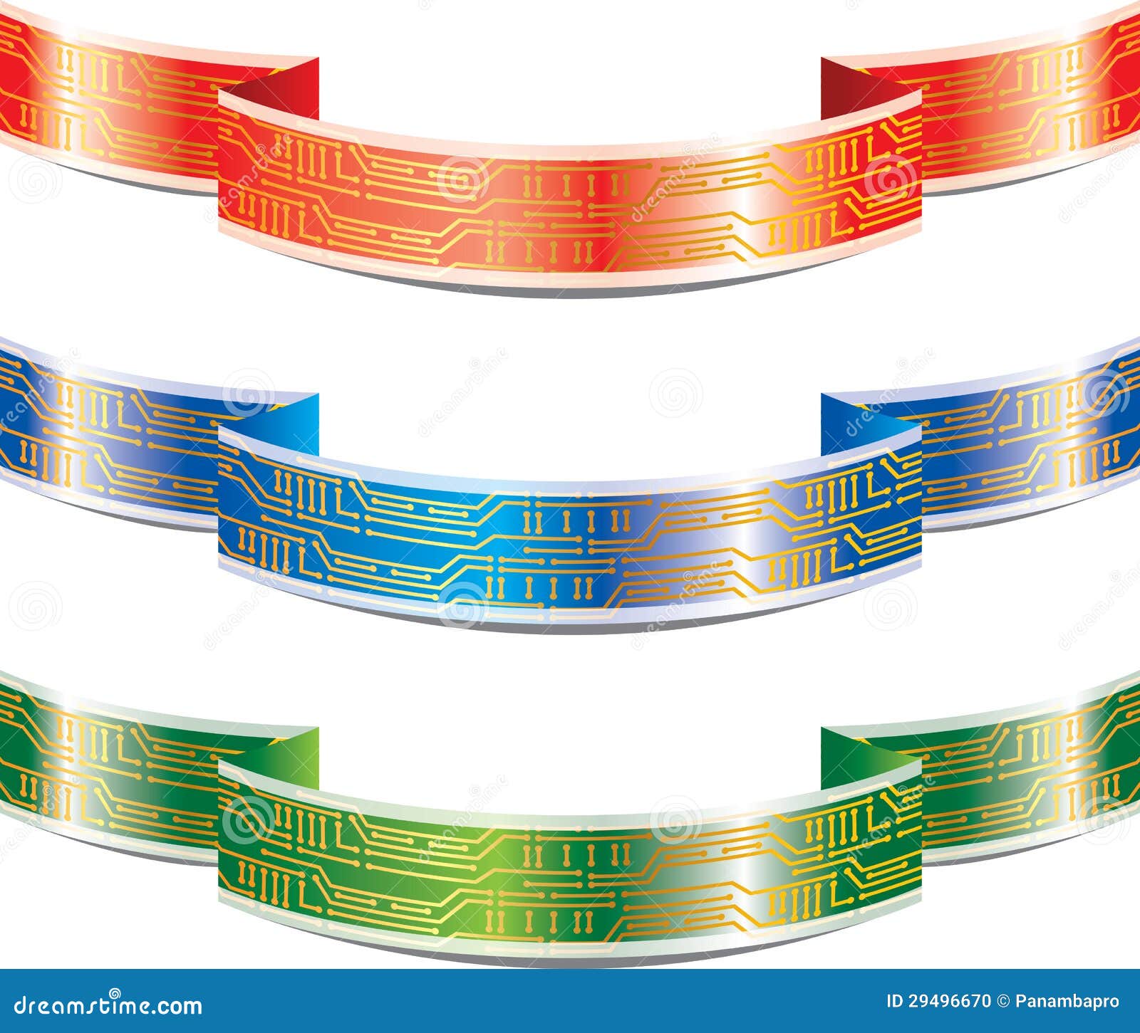 Ribbon with PCB stock illustration. Illustration of colors - 29496670