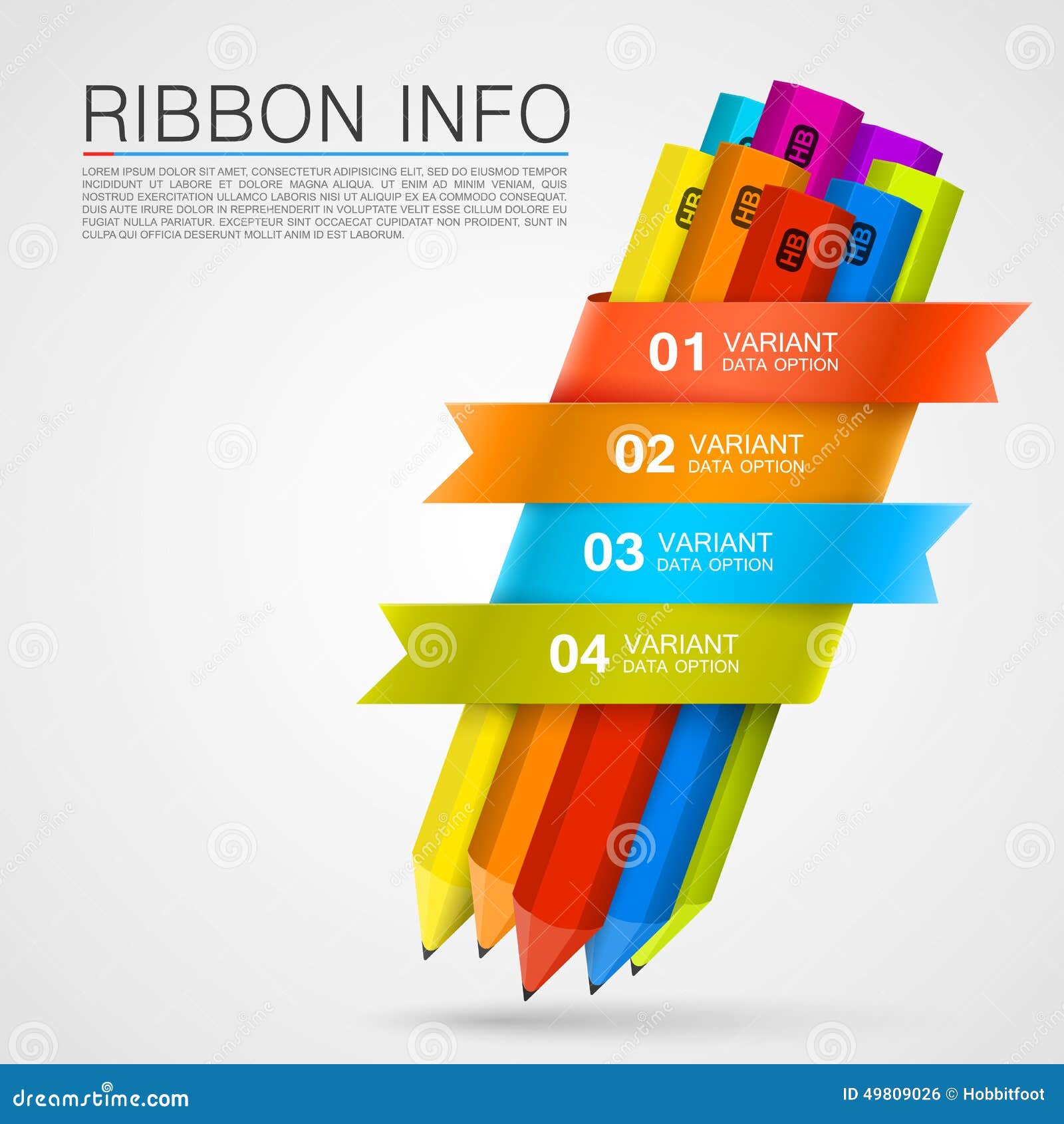 Ribbon with a Pencil List of Options Stock Vector - Illustration of ...
