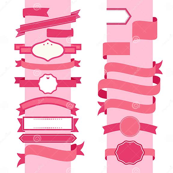 Ribbon Pink Decorative Template Stock Illustration - Illustration of ...