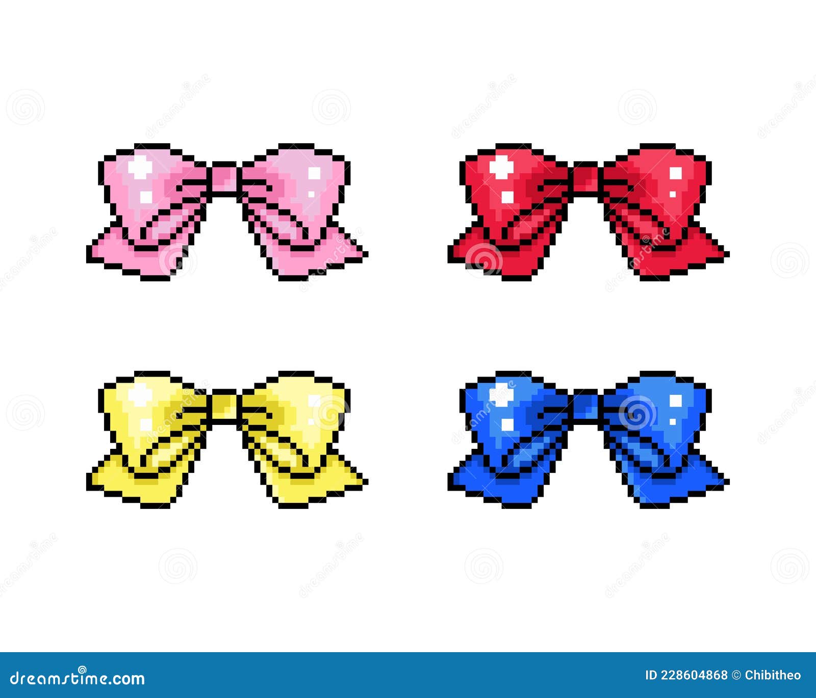 Ribbon Pixels for 8 Bit Game Assets Stock Vector - Illustration of icon ...