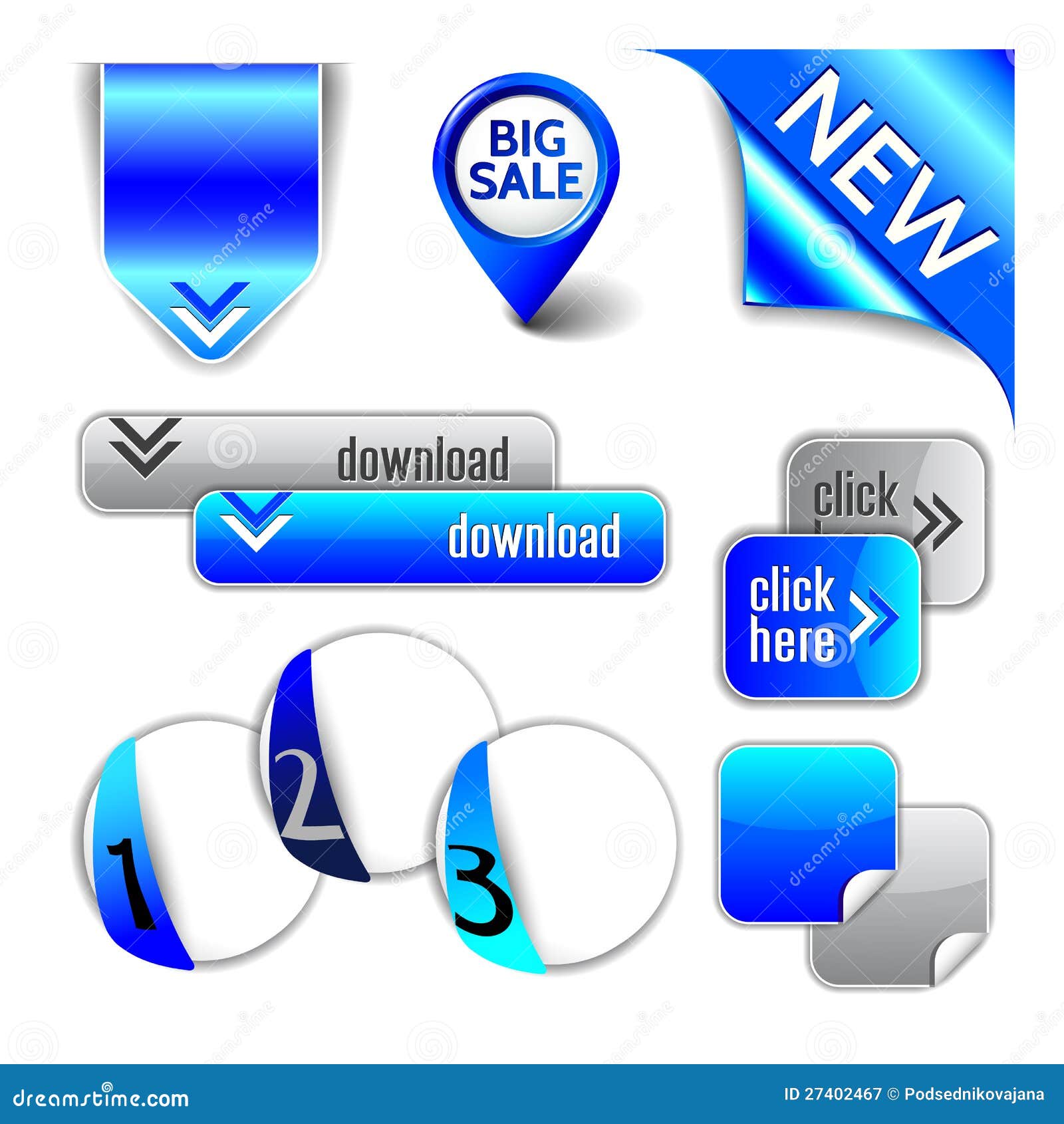 Ribbon, Pointer, Corner, Arrow, Button, Option Stock Vector ...