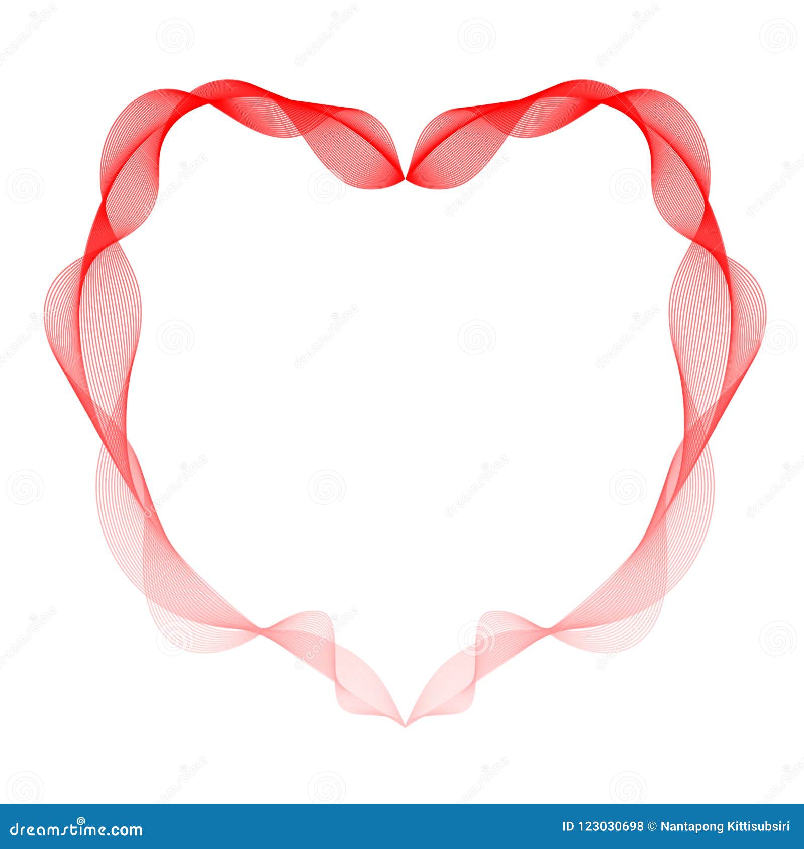 Ribbon Red Heart Frame with Copy Space Stock Vector - Illustration of ...