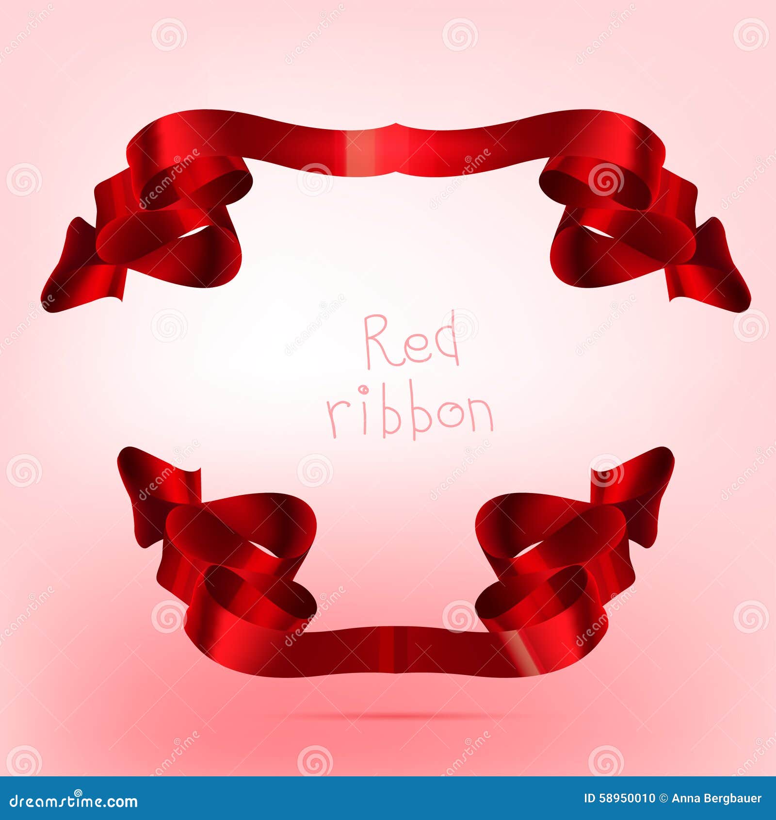 Ribbon red stock vector. Illustration of label, band - 58950010