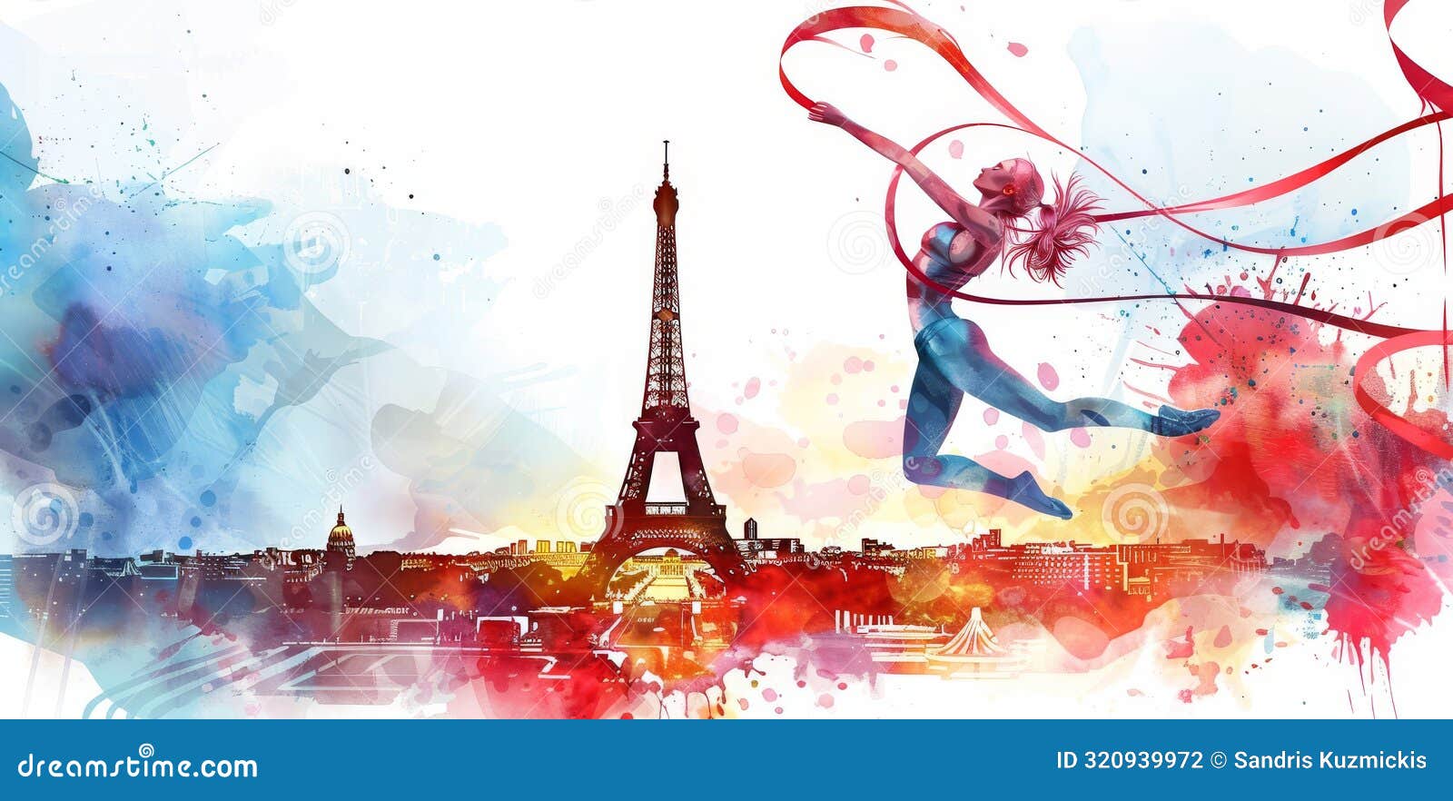 Ribbon (rhythmic Gymnastics), Summer Olympic Games in Paris. Generative ...