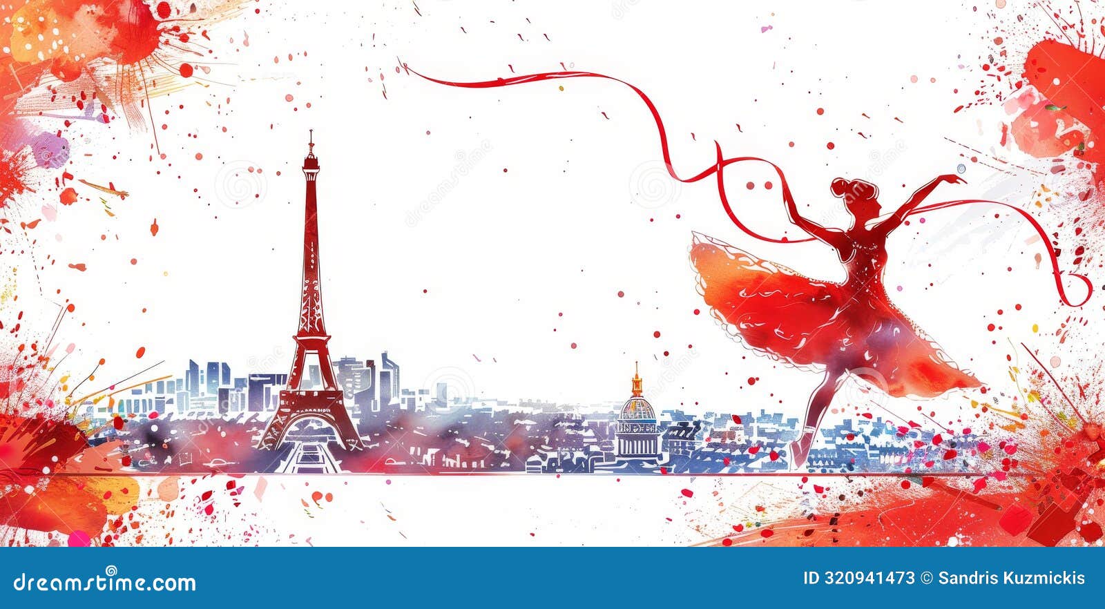 Ribbon (rhythmic Gymnastics), Summer Olympic Games in Paris. Generative ...