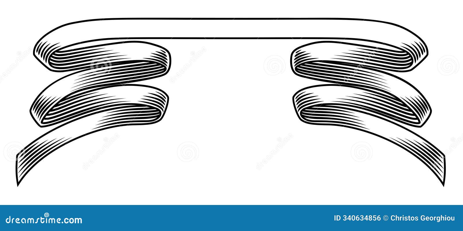 Ribbon Scroll Parchment Banner Vintage Woodcut Stock Illustration ...