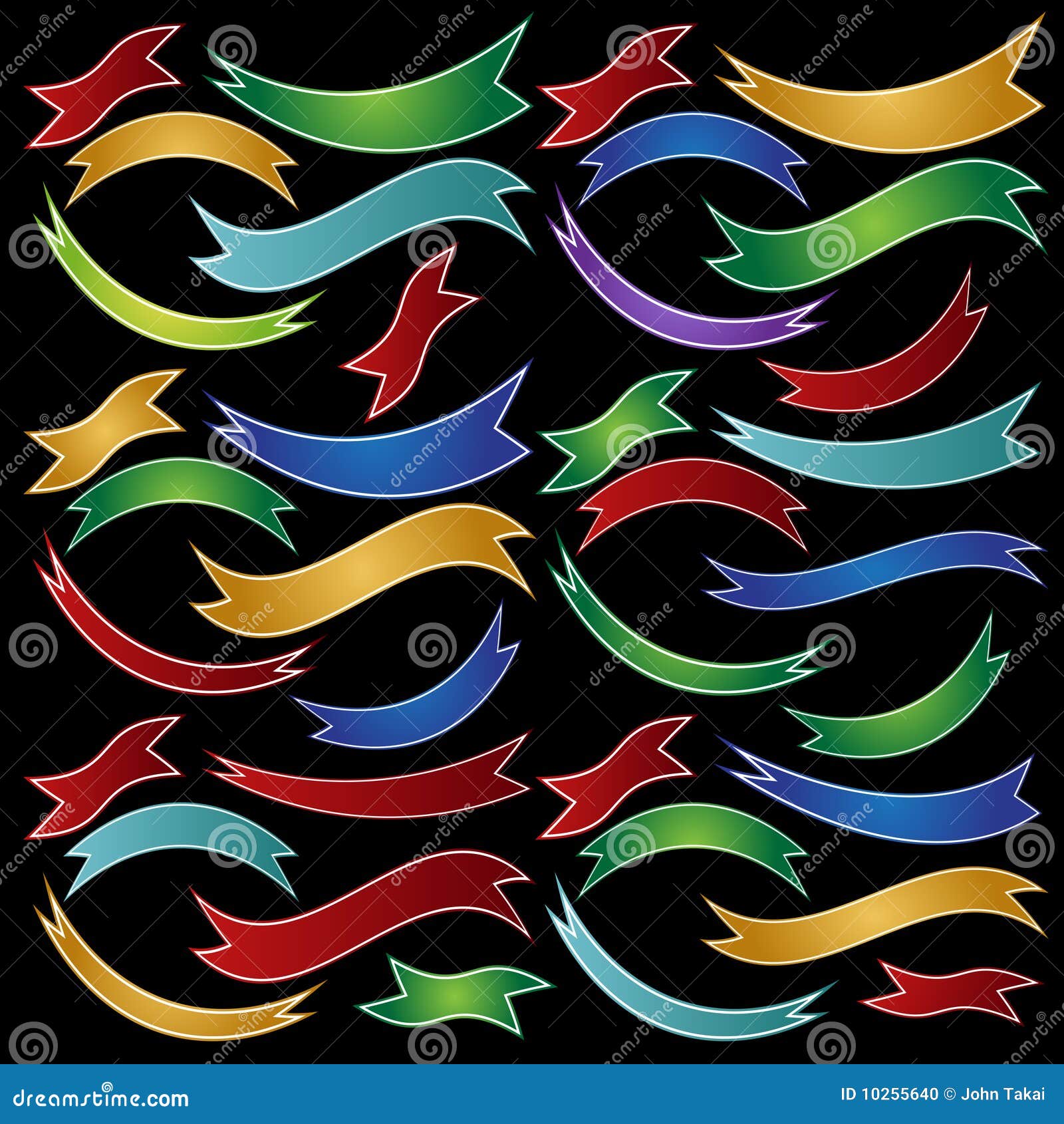 Ribbon Set - Multiple Colors Stock Vector - Illustration of three ...