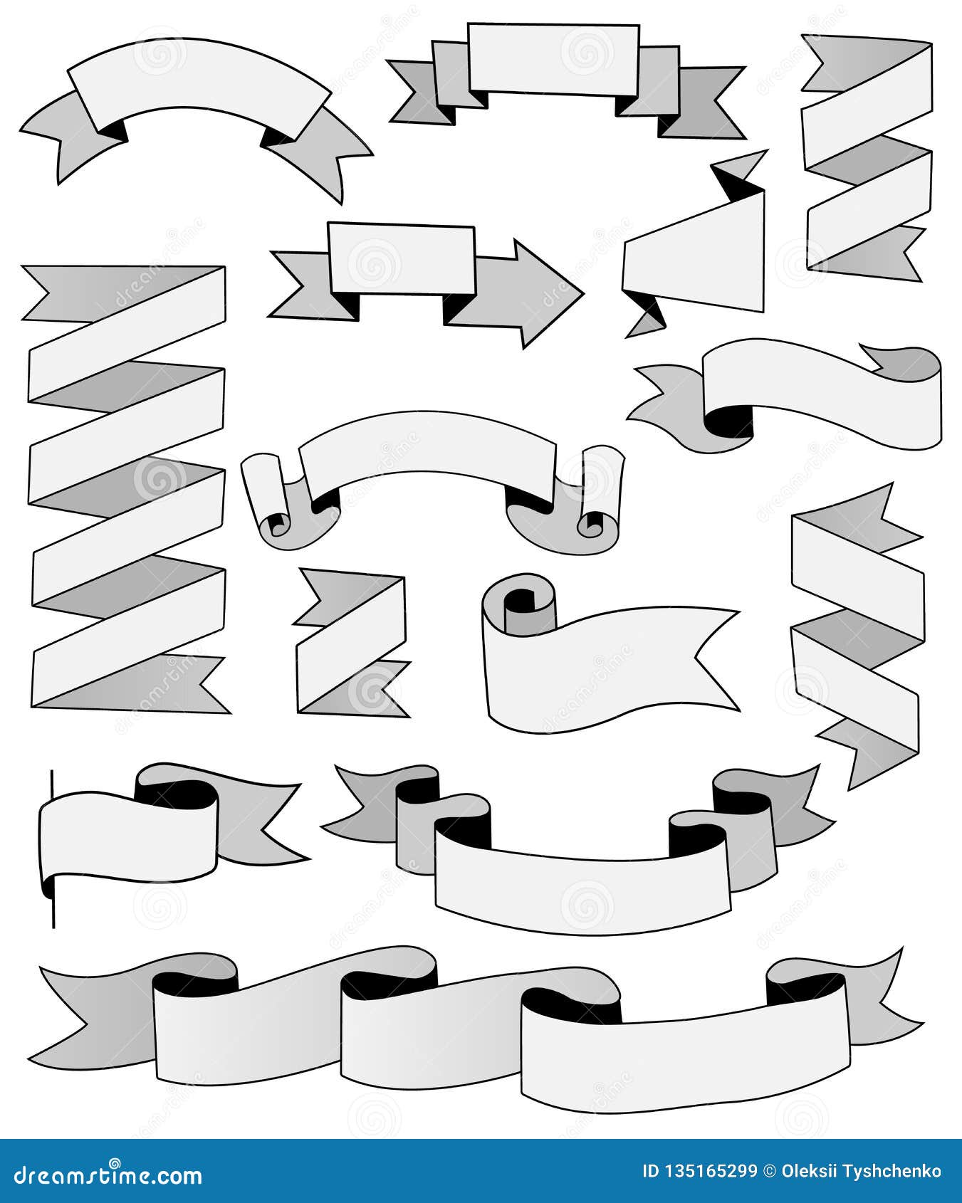 Ribbon Set stock vector. Illustration of design, sticker - 135165299