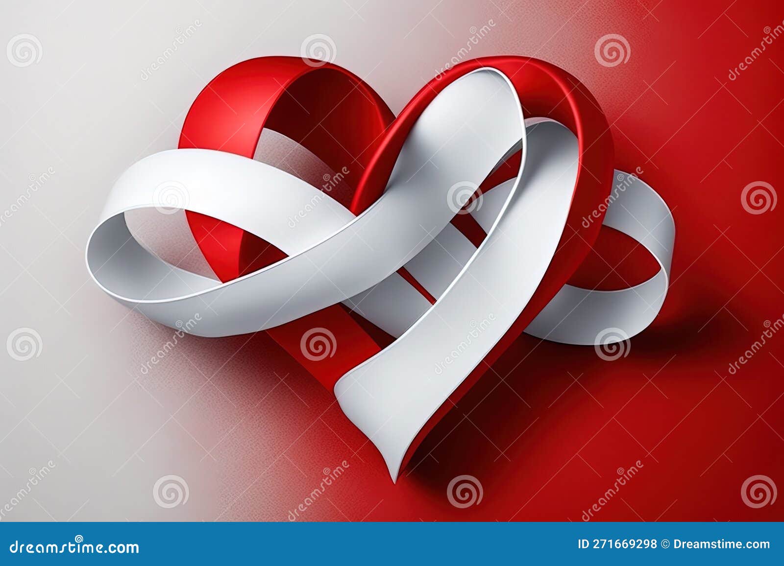 Ribbon Shaped Like Two Intertwined Hearts Stock Illustration ...