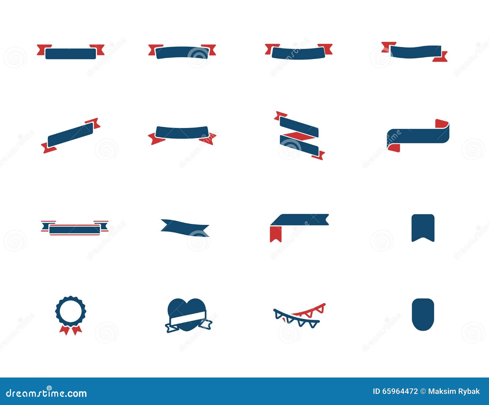 Ribbon simply icons stock vector. Illustration of decoration - 65964472