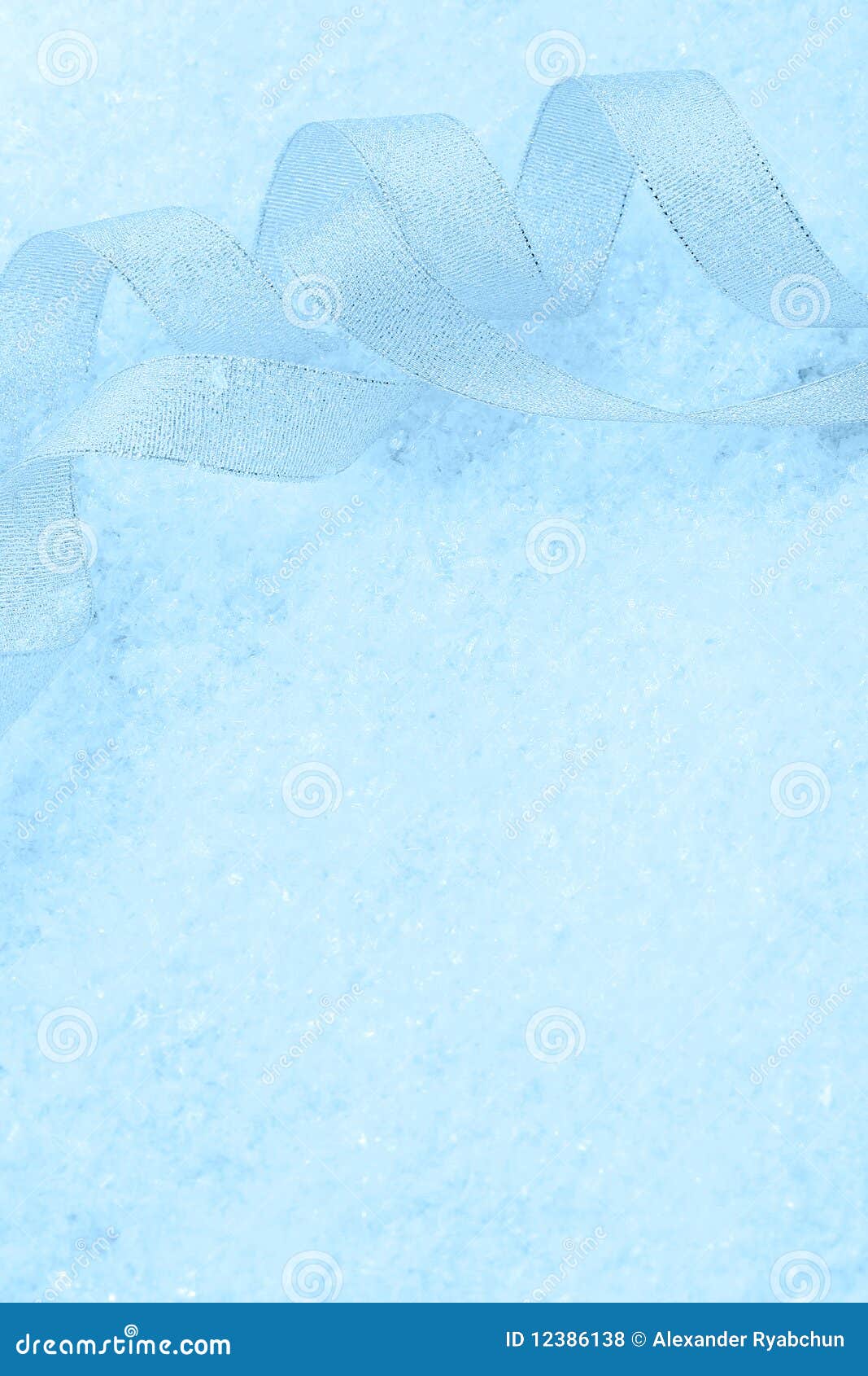 Ribbon on a snow stock photo. Image of blue, background - 12386138