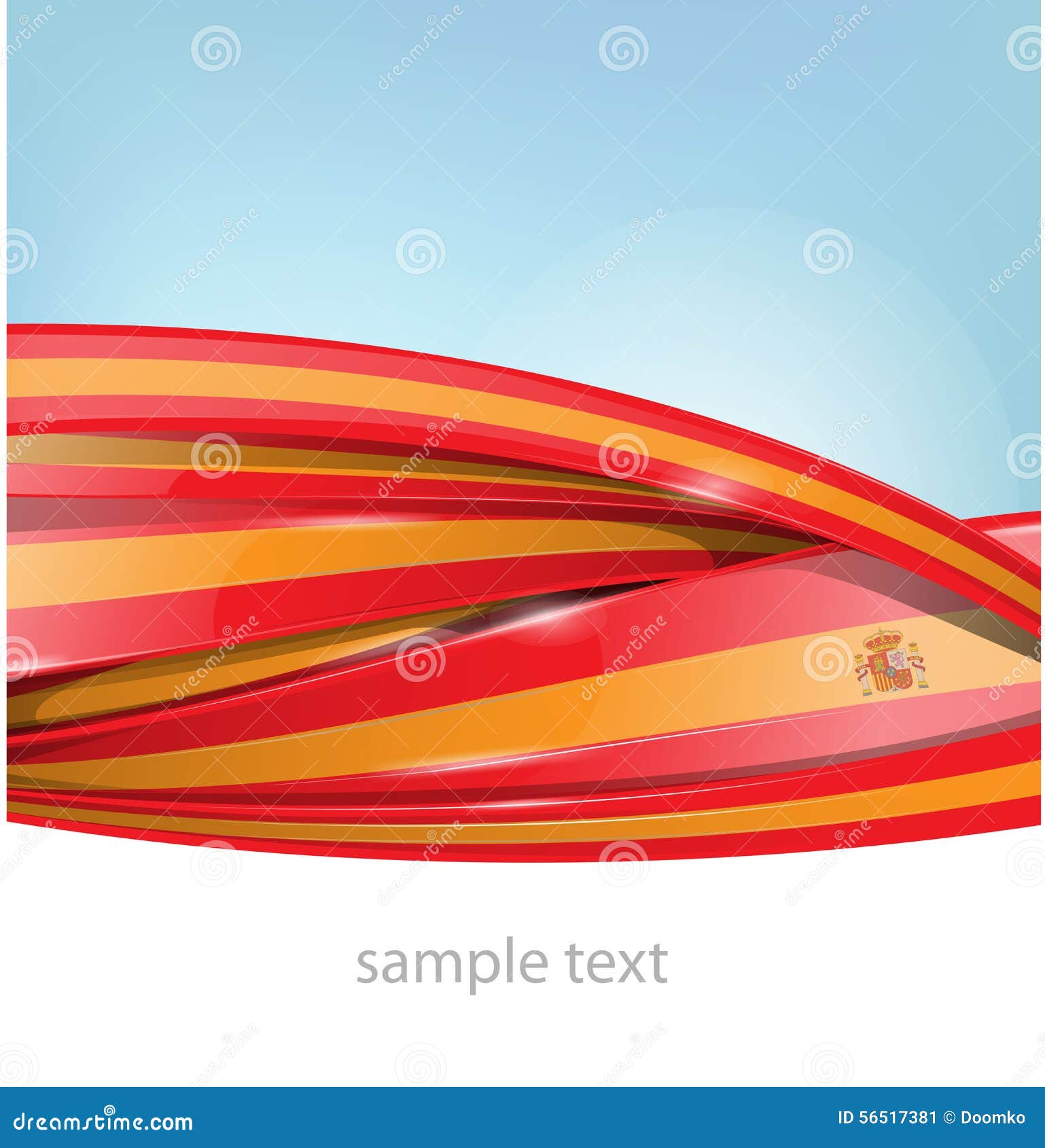 Ribbon Spain Flag on Background Stock Vector - Illustration of ...