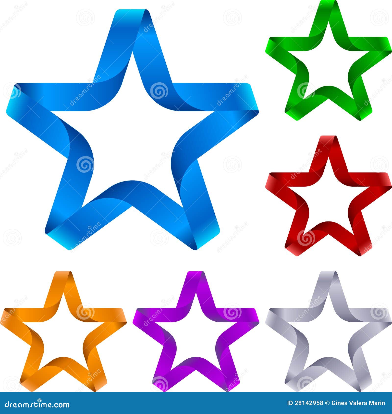 Ribbon star stock vector. Illustration of shape, vector - 28142958