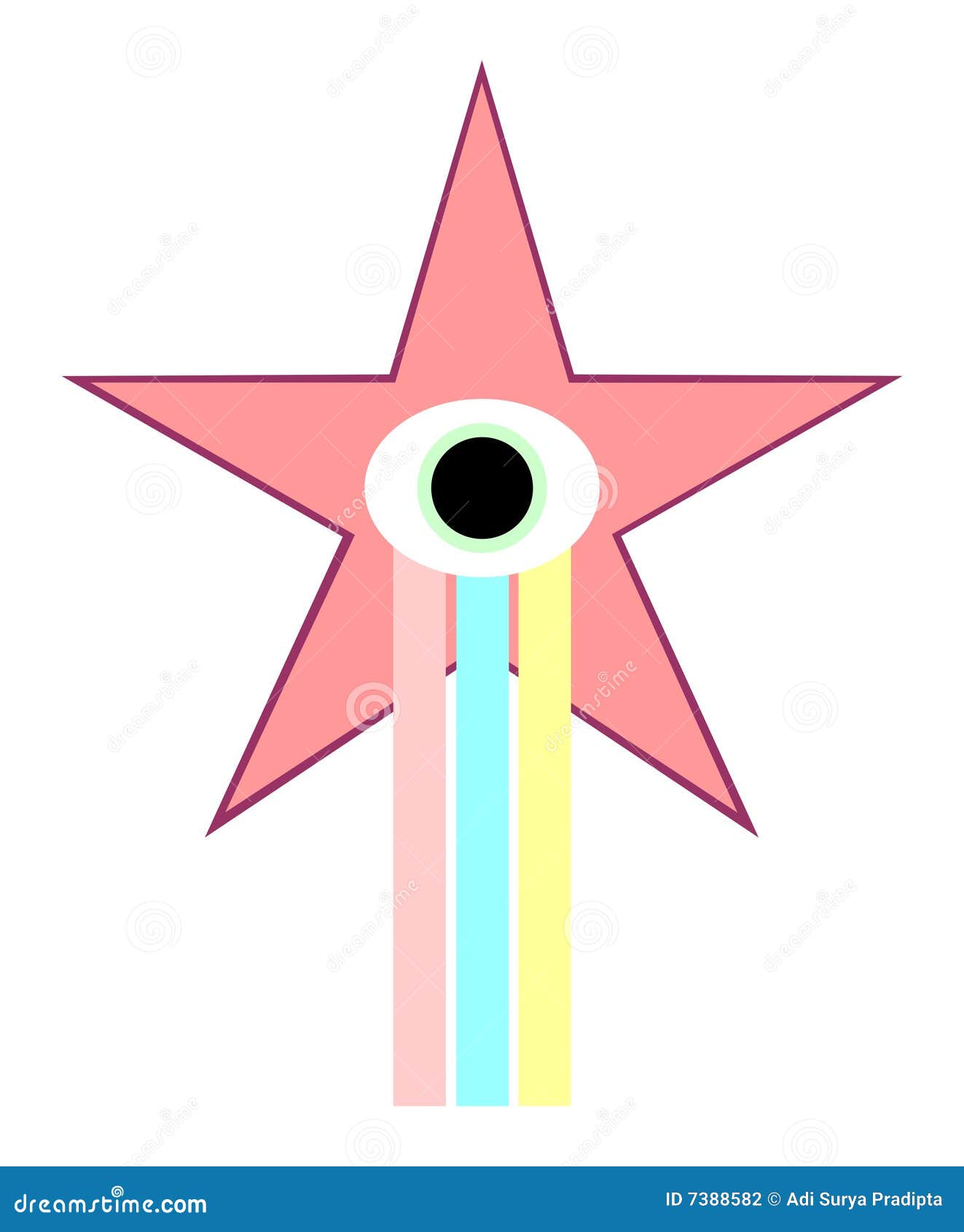 Ribbon star stock illustration. Illustration of bright - 7388582