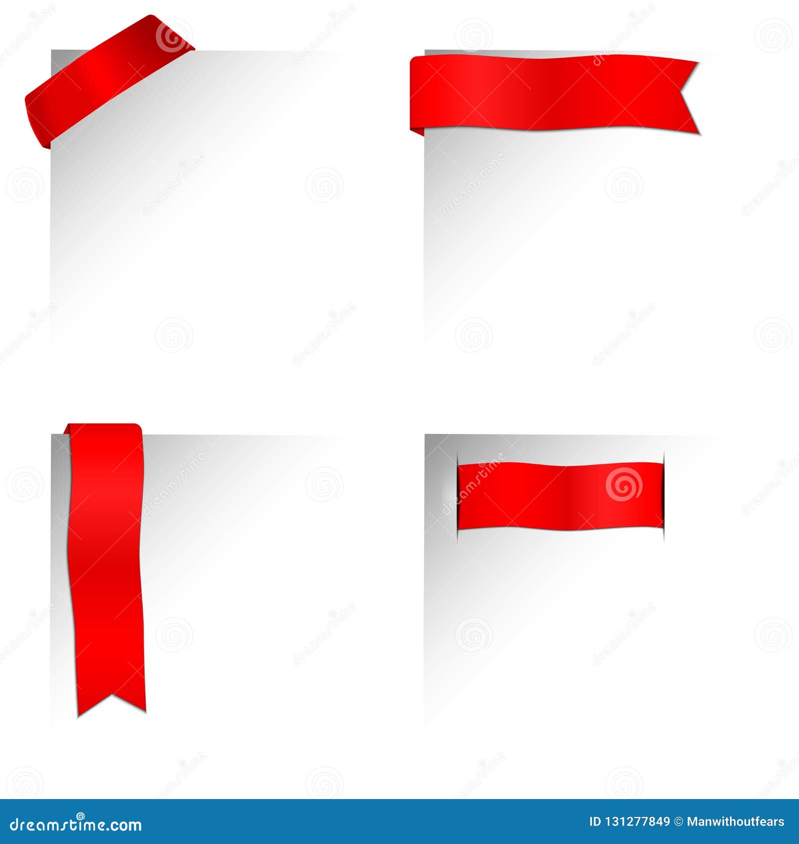 Ribbon Strip on Coner of Paper Stock Vector - Illustration of element ...