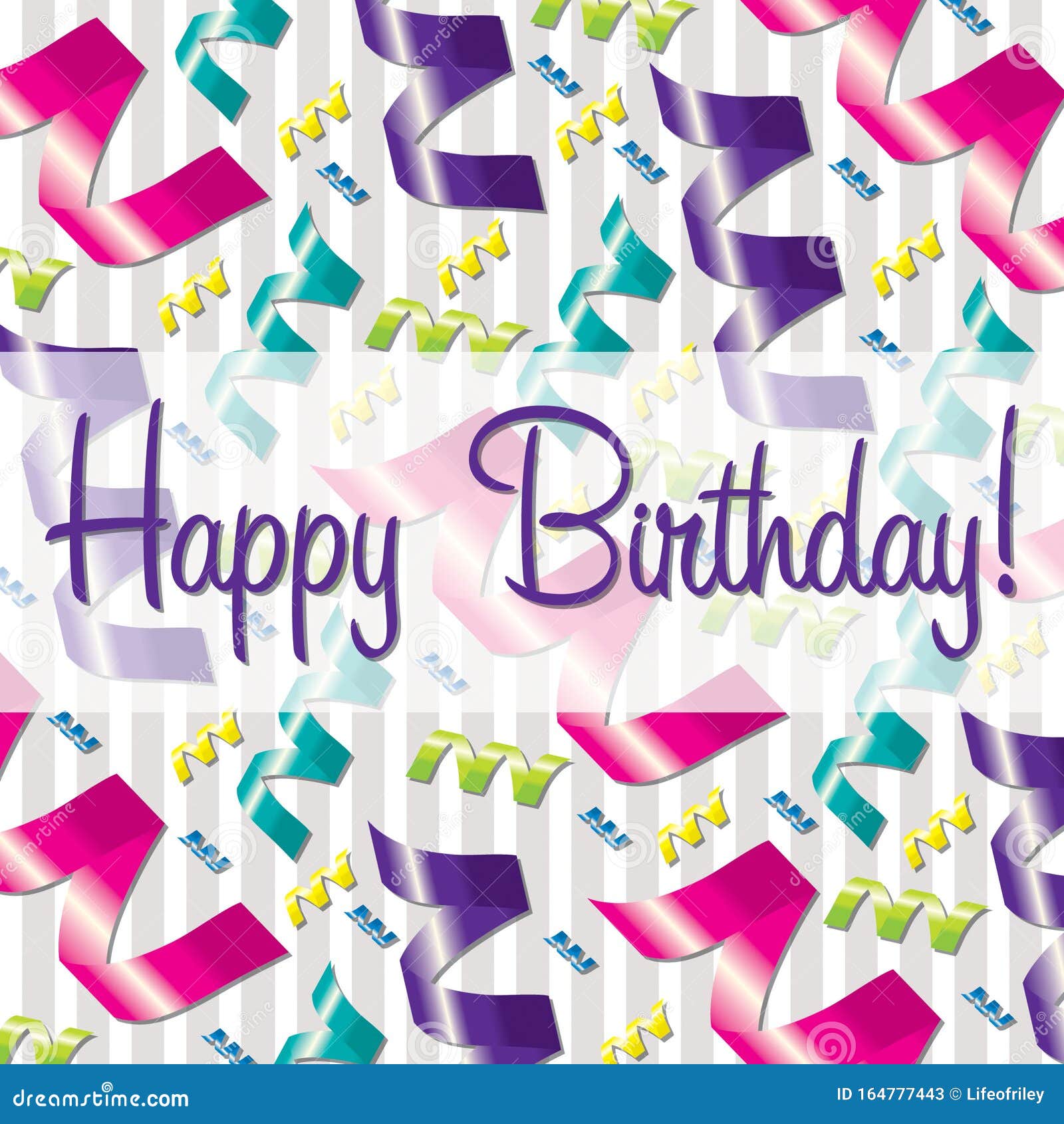 Red Ribbon With Happy Birthday Title. Vector | CartoonDealer.com #55515494