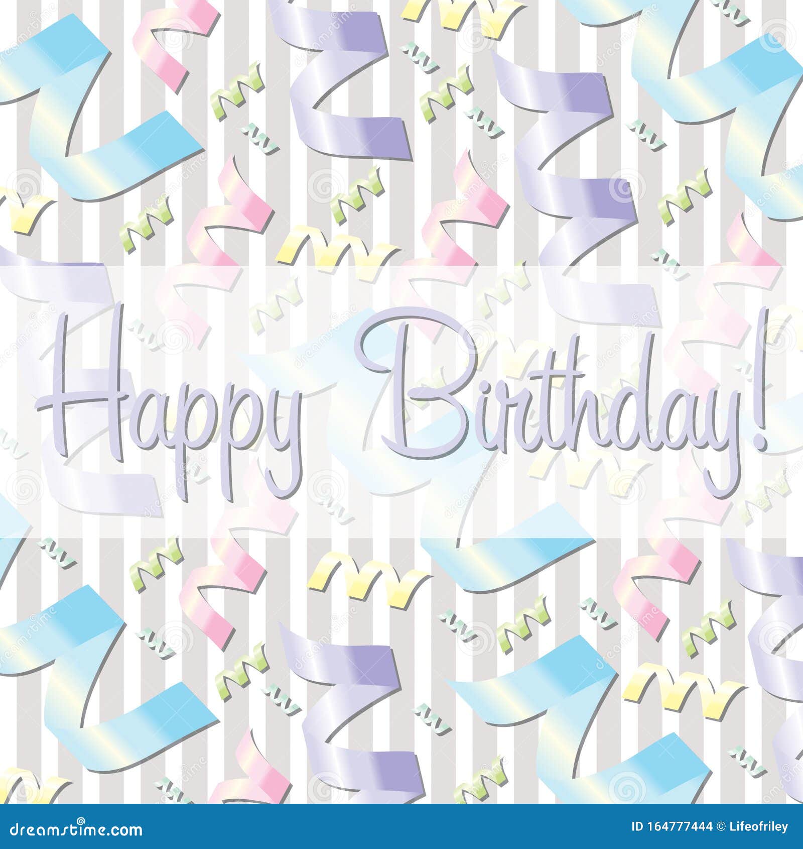 Red Ribbon With Happy Birthday Title. Vector | CartoonDealer.com #55515494