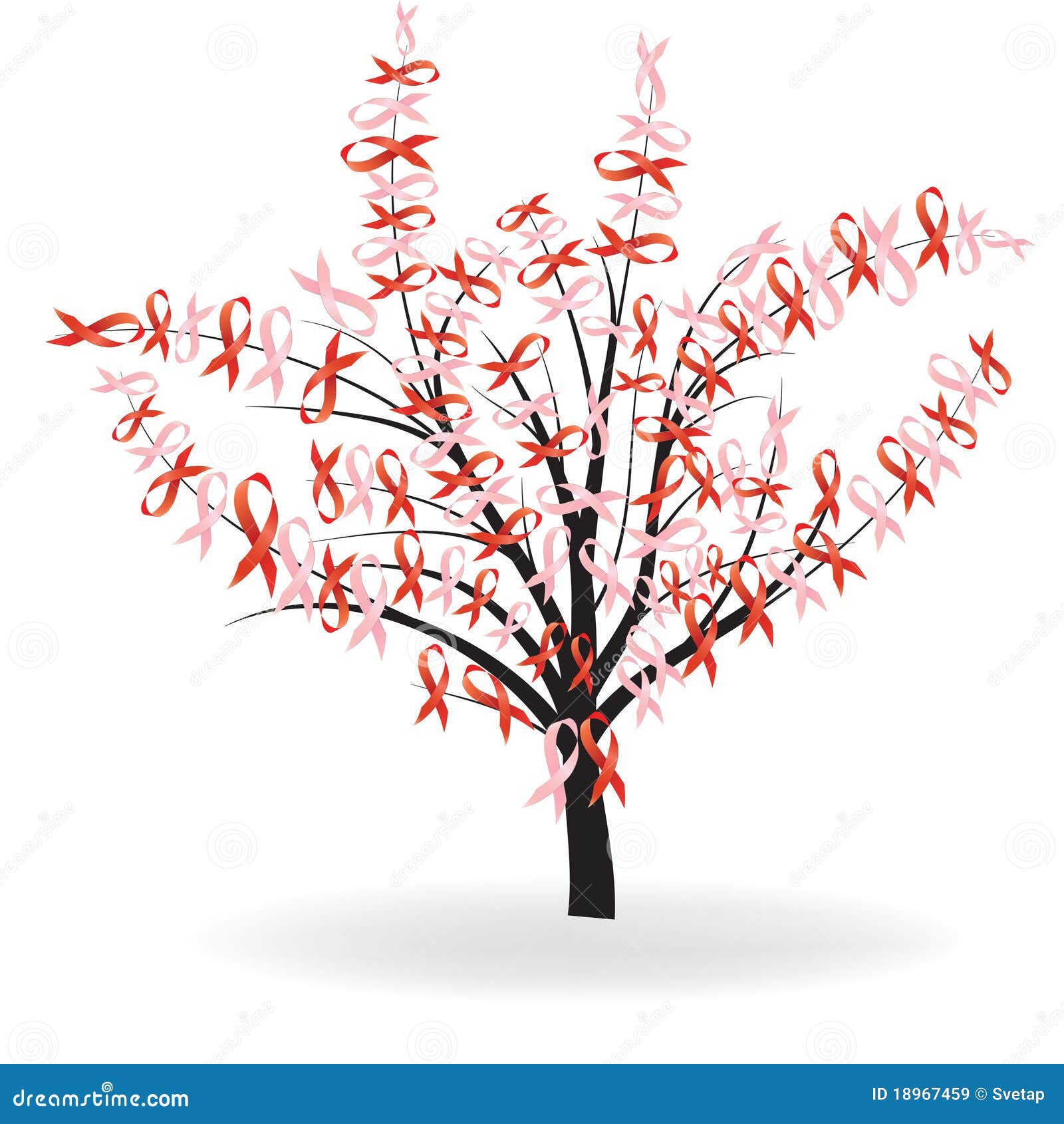 Ribbon tree stock vector. Illustration of design, aids - 18967459