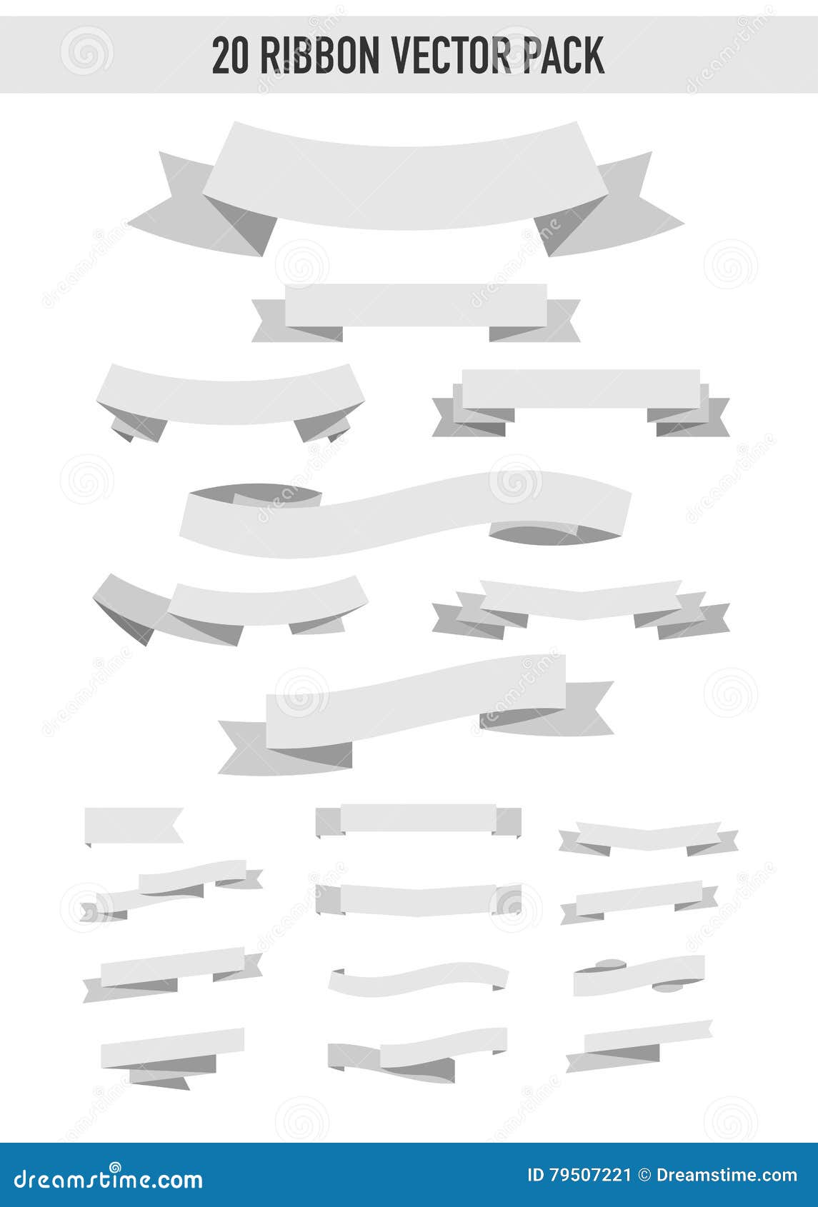 Vector Ribbon Motto Details Of Objects Isolated On White Background ...