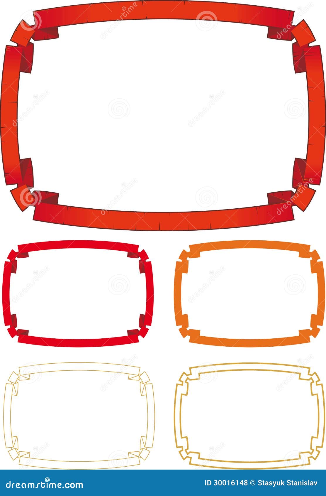 Ribbon Which Forms a Closed Square Frame Stock Vector - Illustration of ...