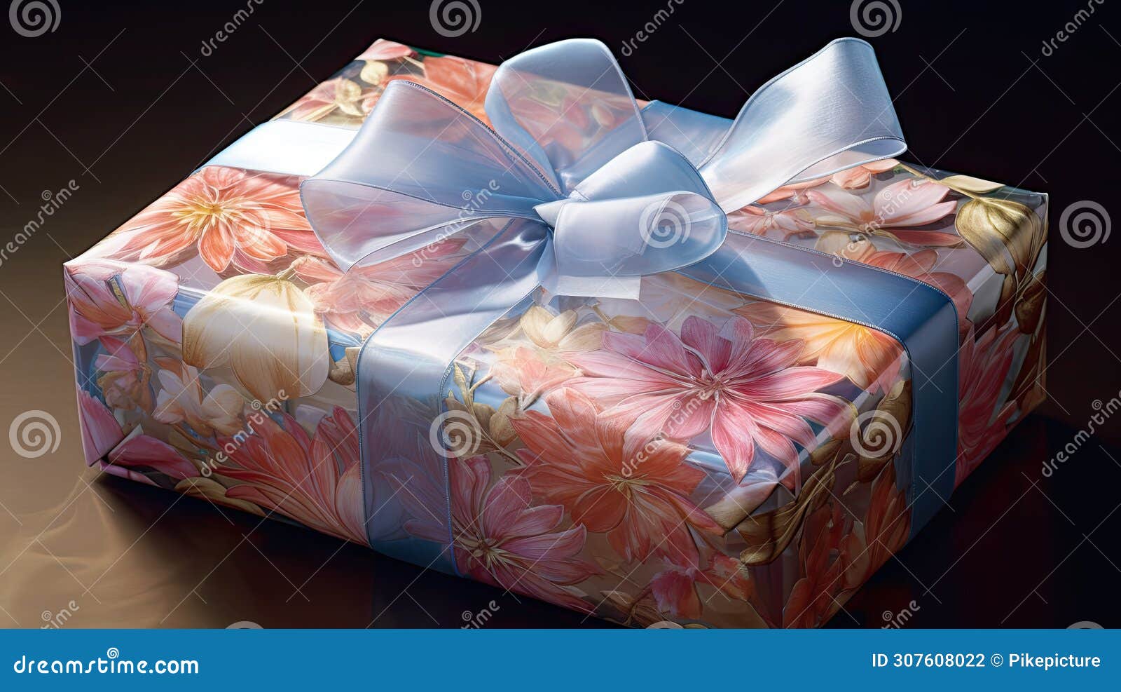 Ribbon wrapped package stock illustration. Illustration of wrapped ...