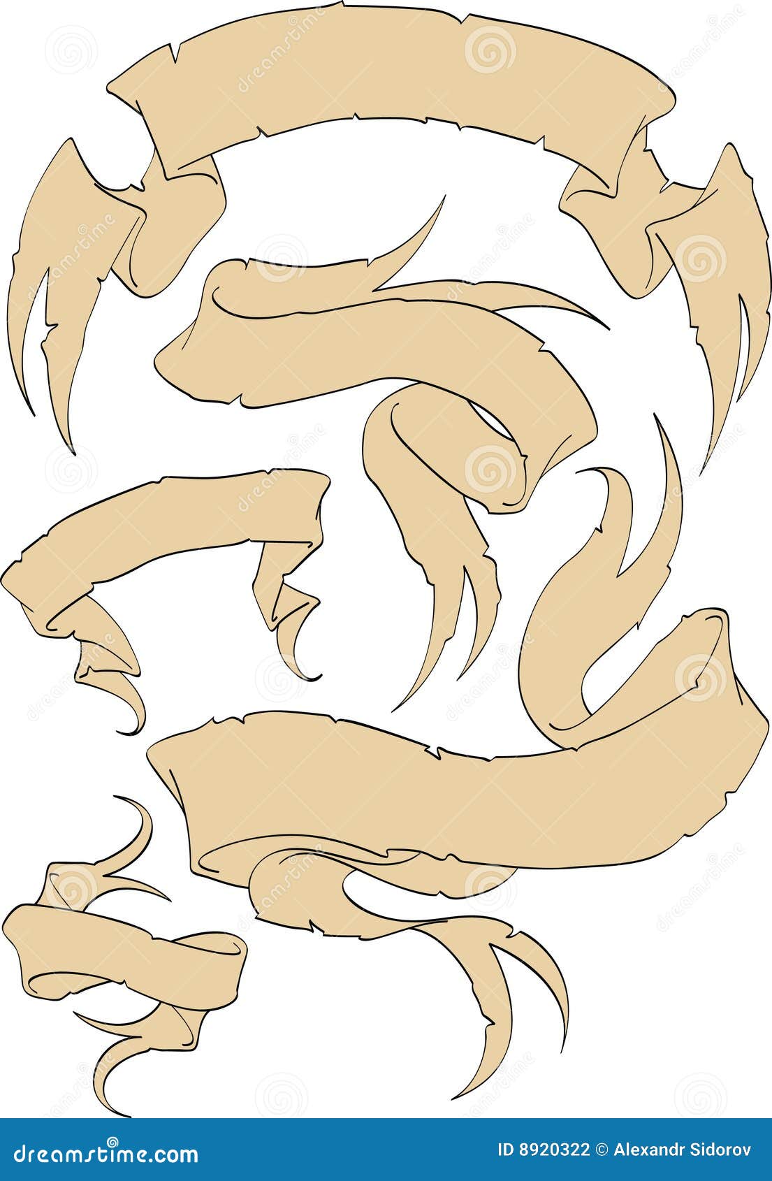 Ribbons stock vector. Illustration of edges, parchment - 8920322