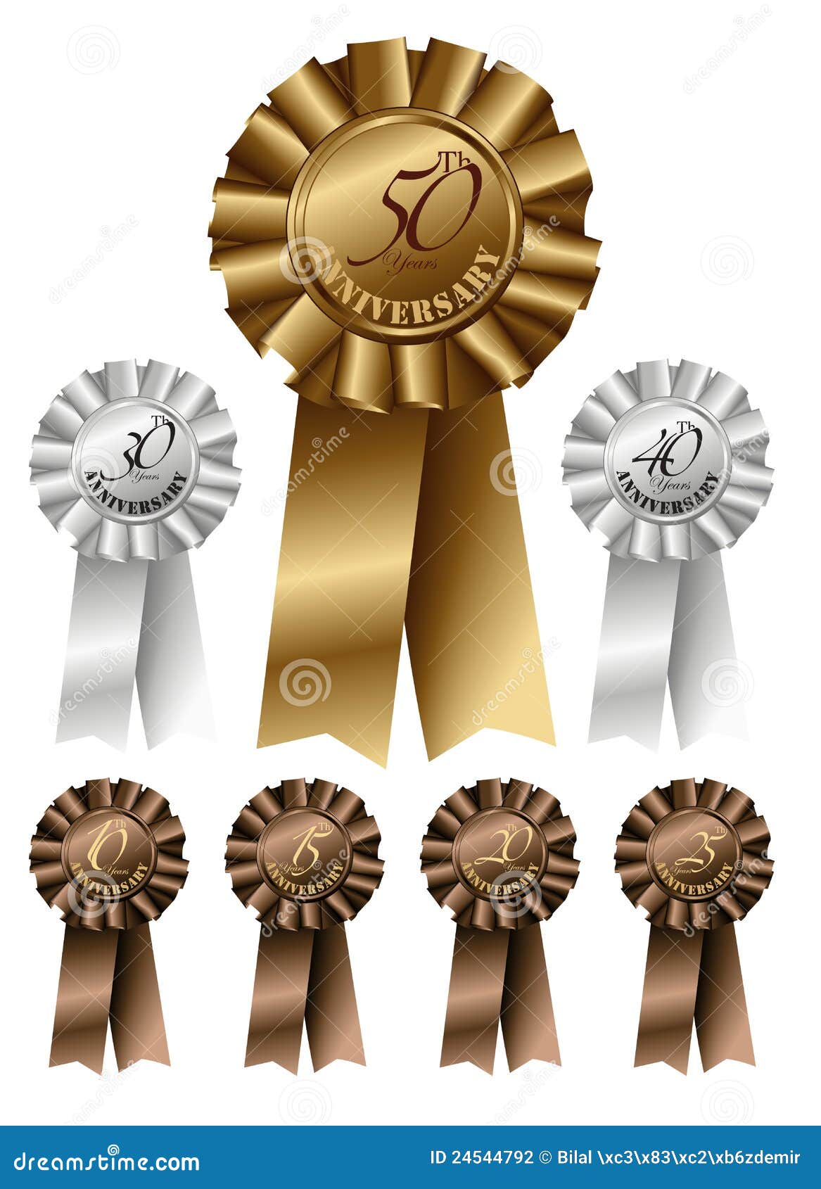 Ribbons for Anniversary stock vector. Illustration of elements - 24544792