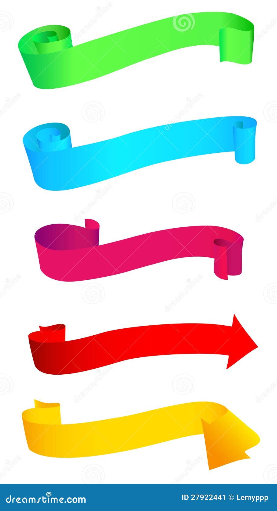 Ribbons and arrow stock vector. Illustration of green - 27922441