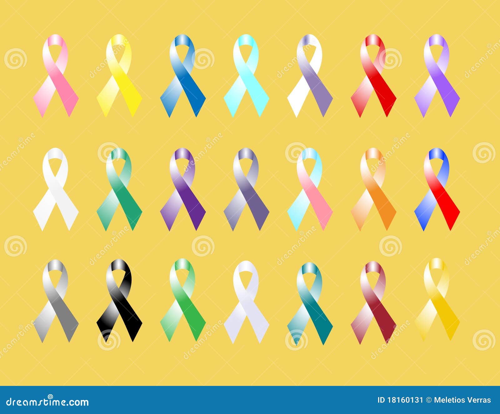 Ribbons of awareness stock vector. Illustration of awareness - 18160131