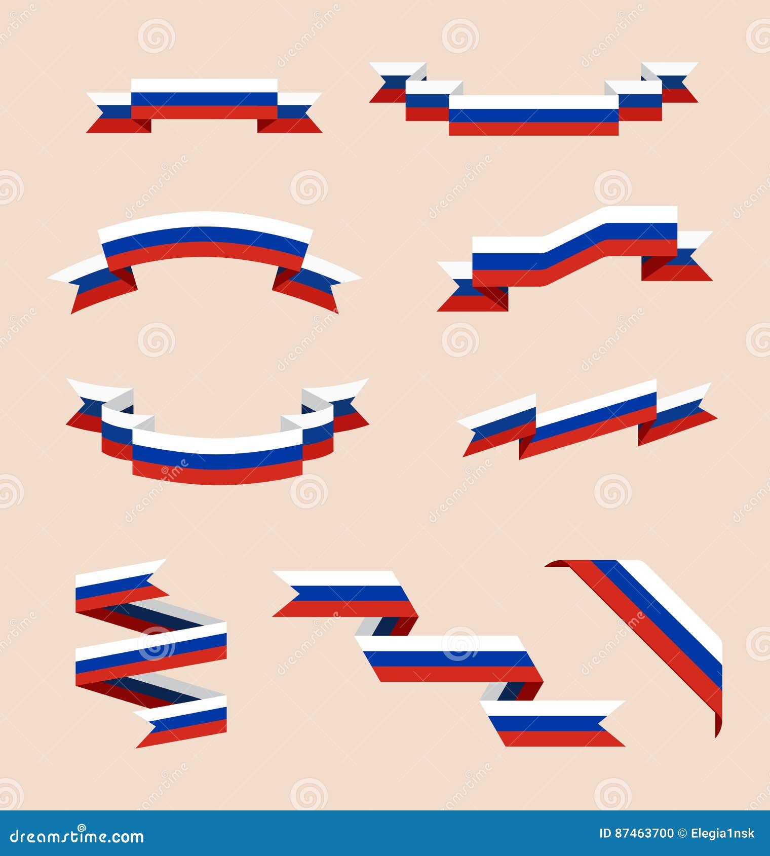 Ribbons or Banners in Colors of Russian Flag Stock Vector ...