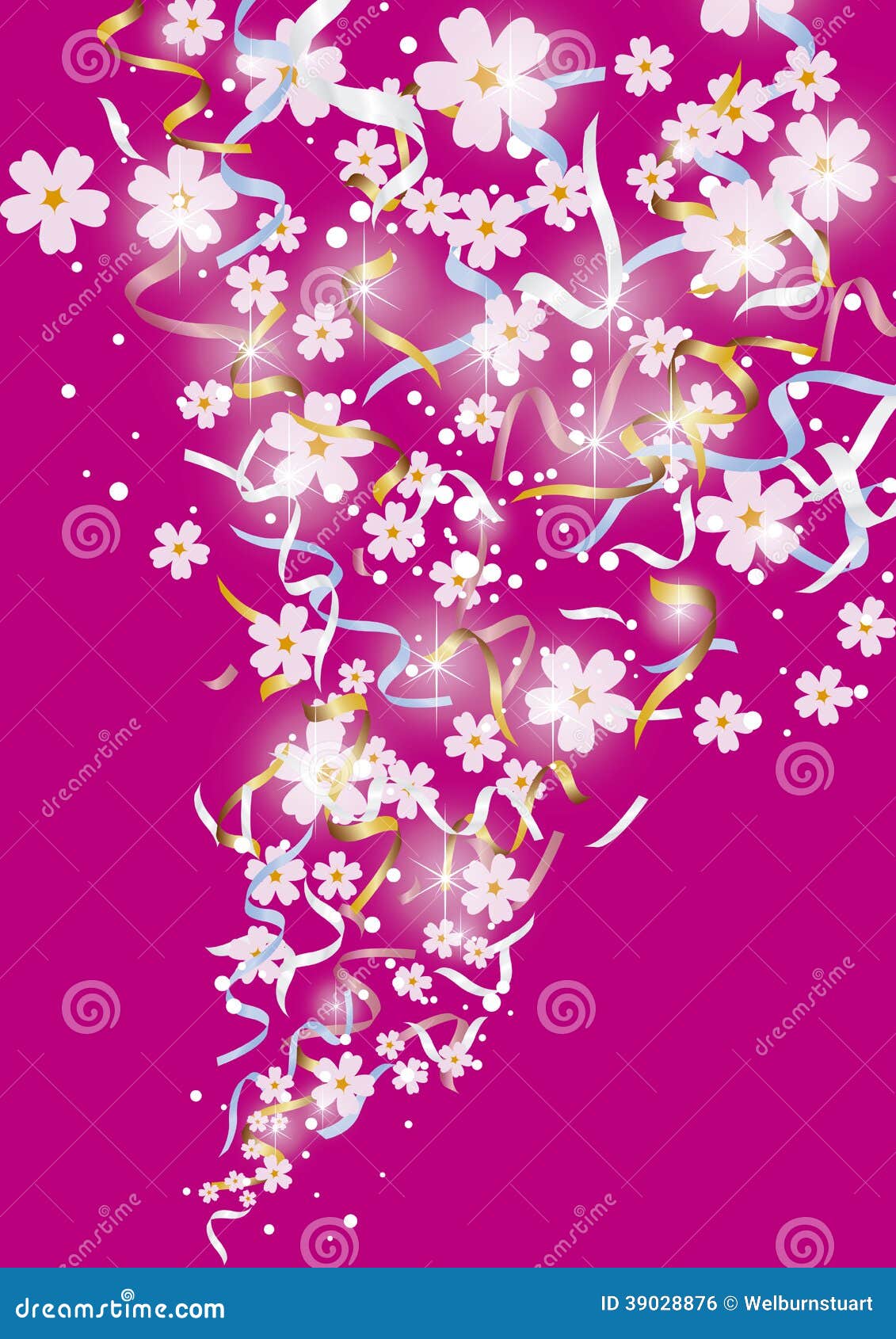 Ribbons Blossom Explode Pink Stock Vector - Illustration of vector ...