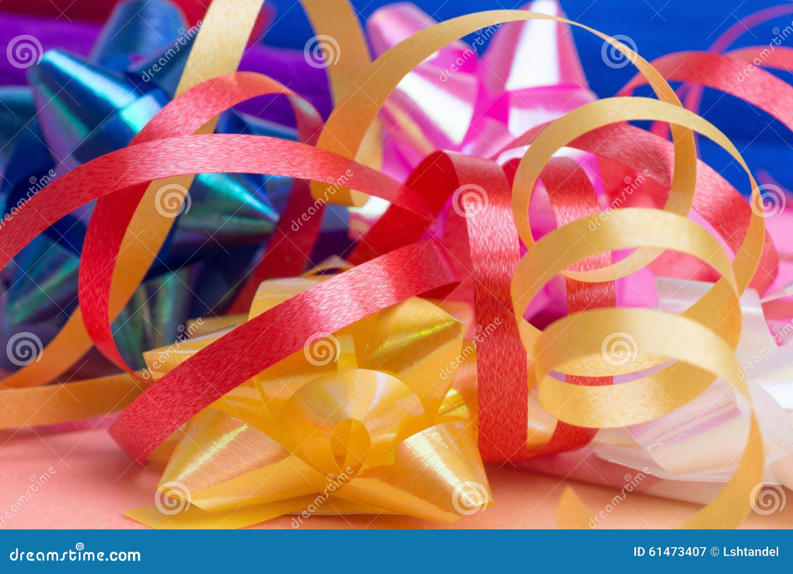 Ribbons and Bows for Gift Wrapping Stock Image - Image of string ...