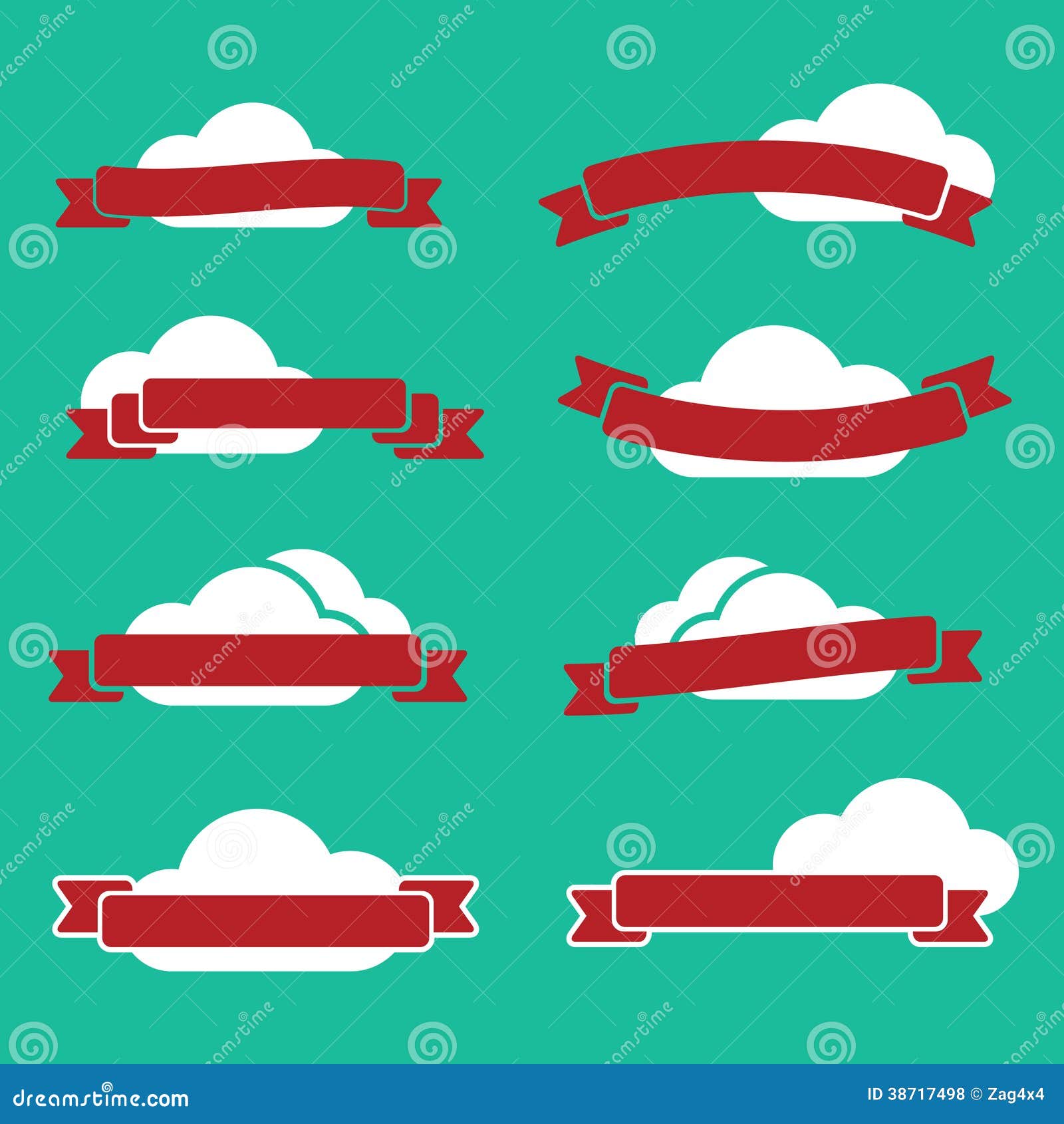 Ribbons and clouds stock illustration. Illustration of isolated - 38717498